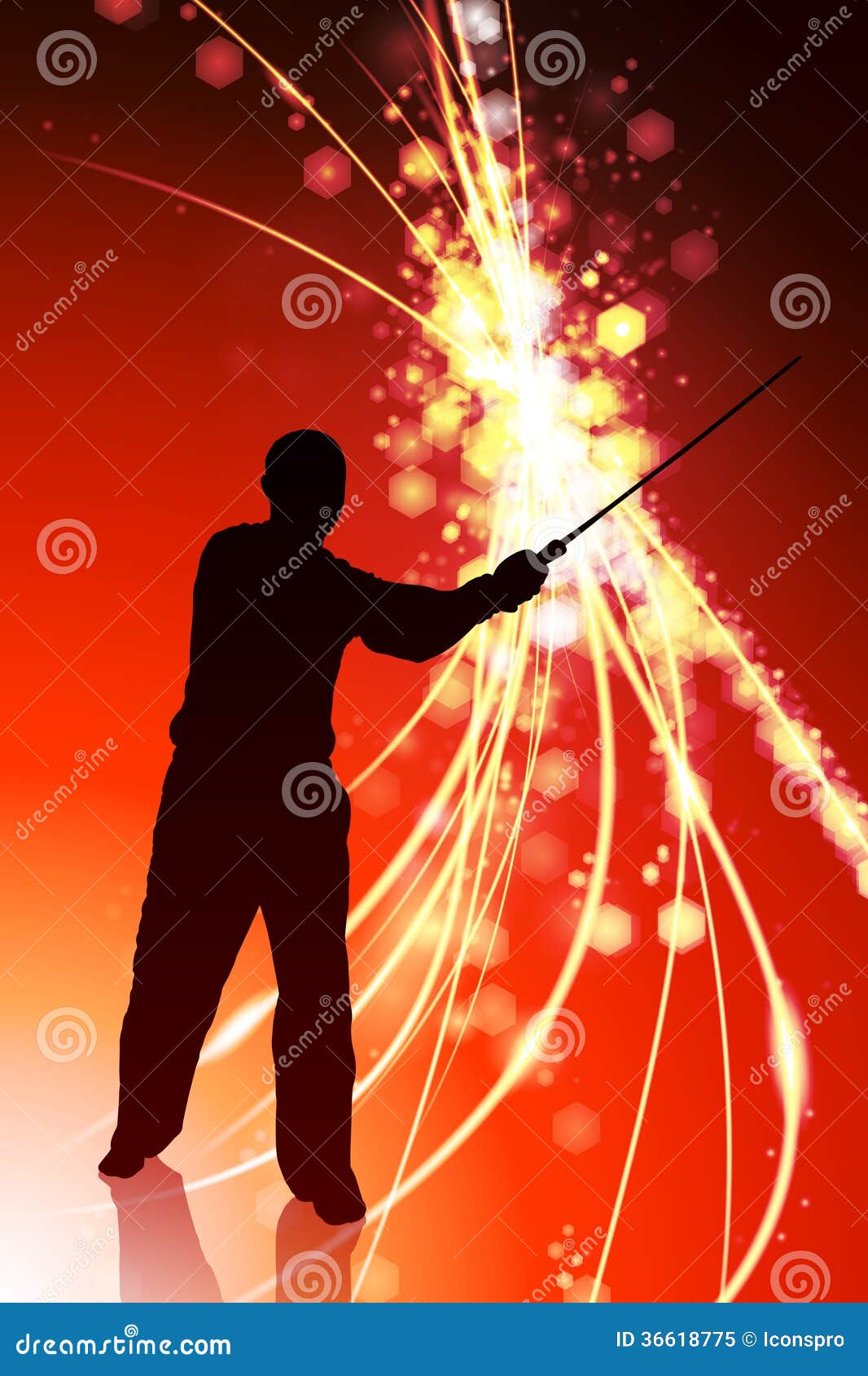 Karate Sensei with Sword on Abstract Light Background Stock ...