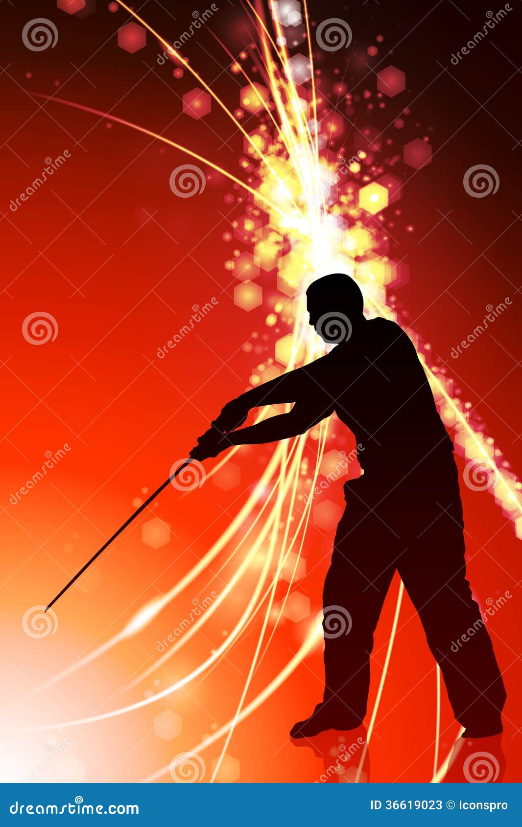Karate Sensei With Sword On Abstract Light Background Royalty-Free ...