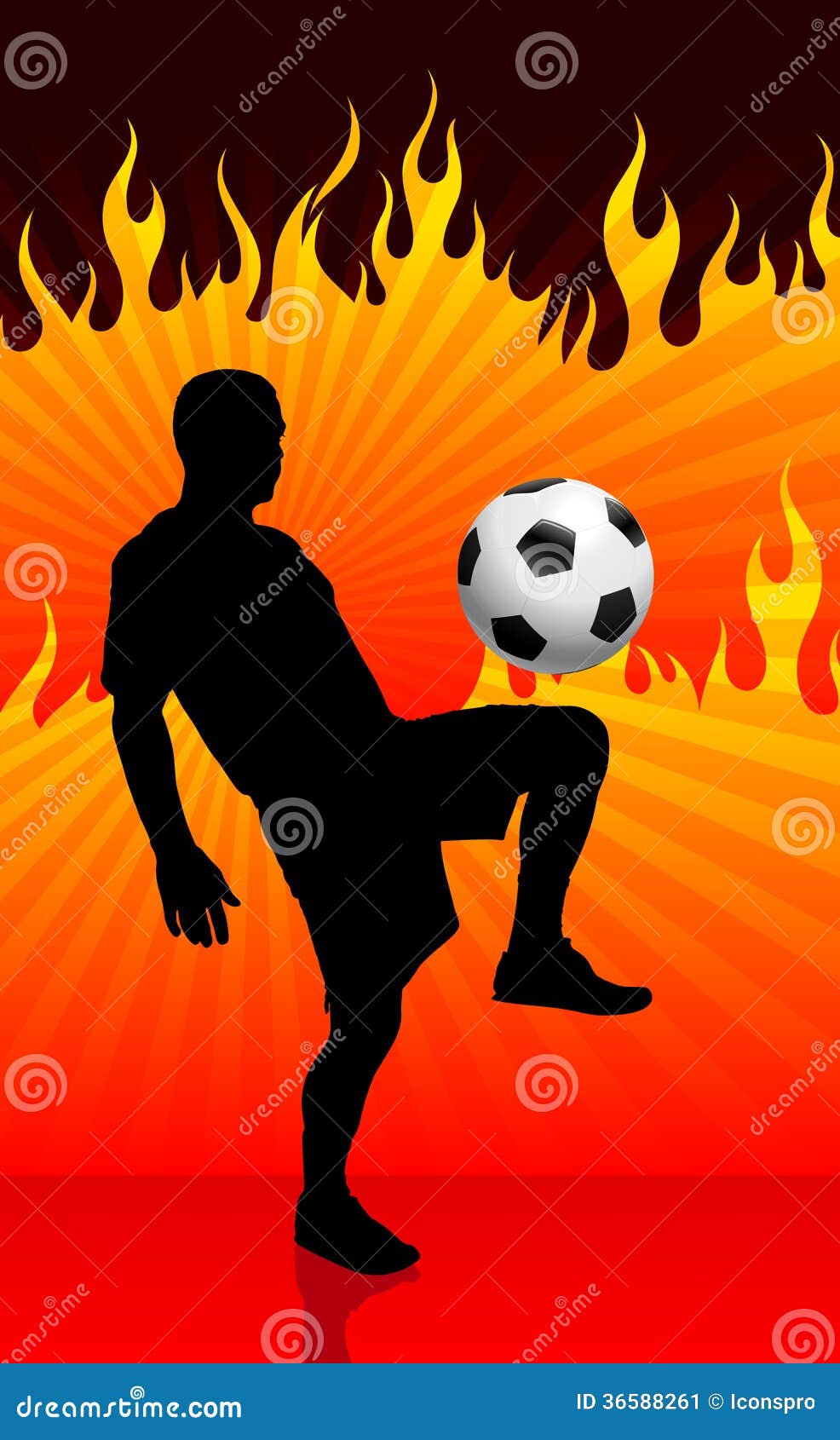 Karate Sensei with Sword on Glowing Red Background Stock Illustration ...