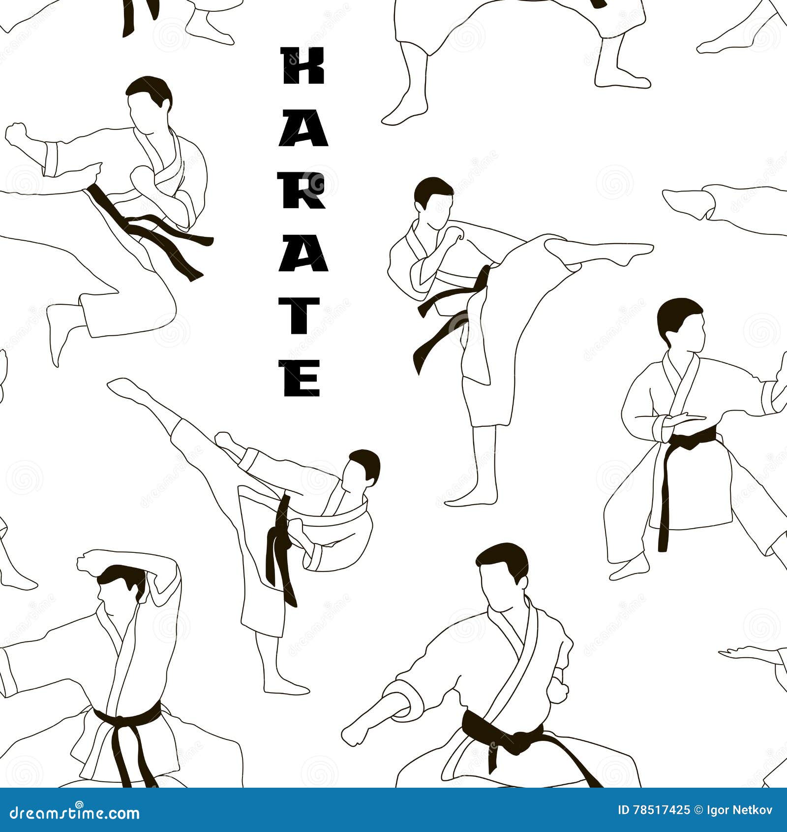 Karate set pattern stock vector. Illustration of asian - 78517425