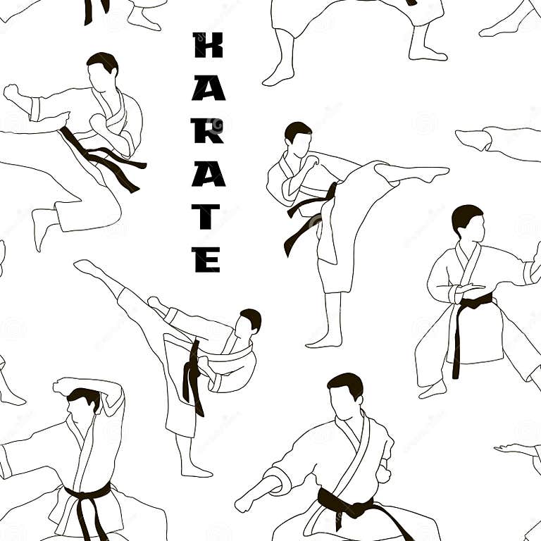 Karate set pattern stock vector. Illustration of asian - 78517425