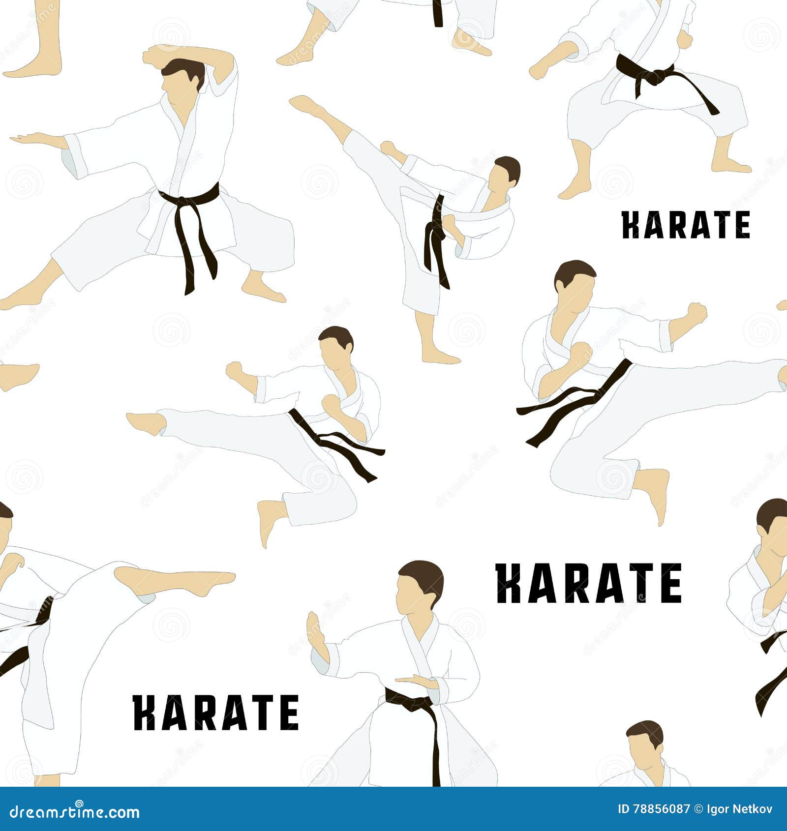 Karate set pattern stock vector. Illustration of people - 78856087