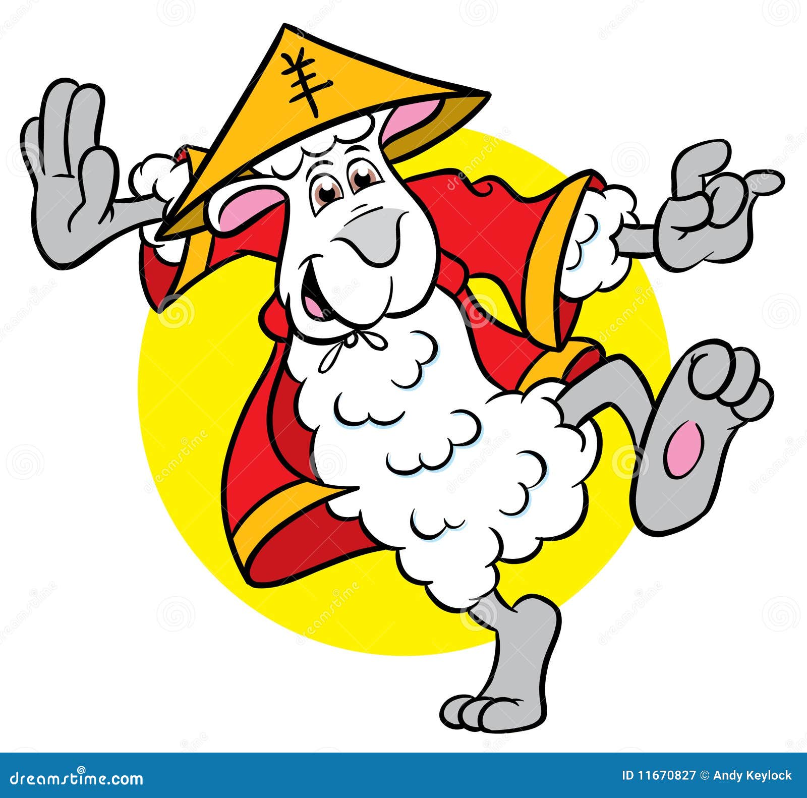 Karate Sheep Cartoon Illustration Stock Vector - Illustration of comic ...