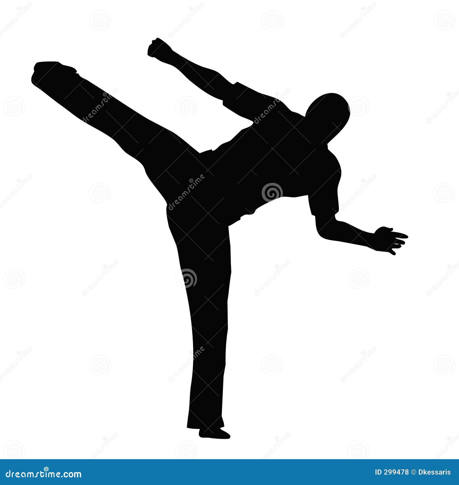 Karate silhouette stock illustration. Illustration of background - 299478