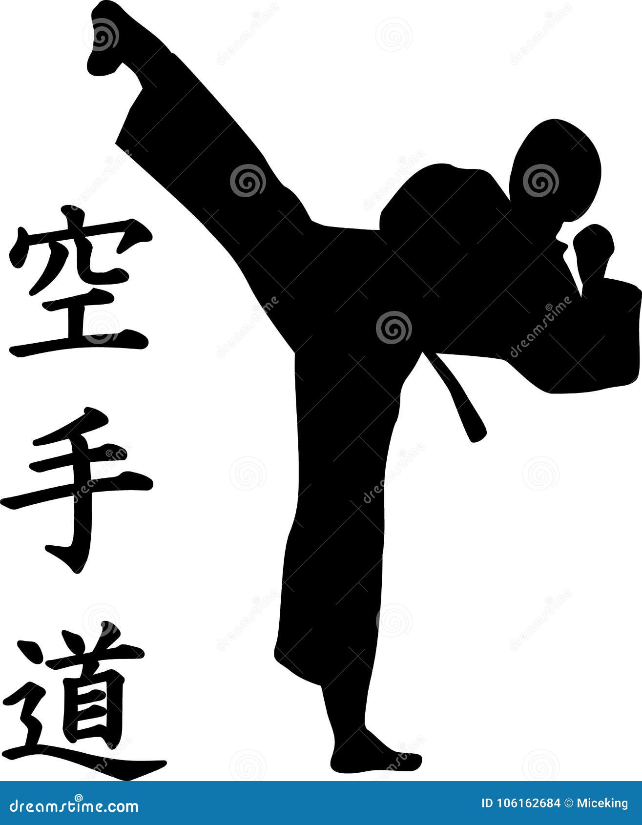 Karate Silhouette with Signs Stock Vector - Illustration of taekwondo ...