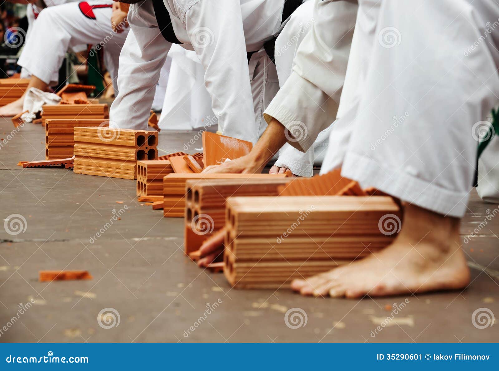 Karate Students Show Their Skills Stock Image - Image of break, hand ...