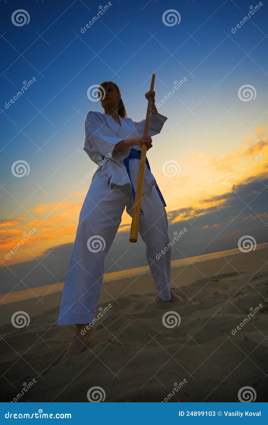 Karate on sunset beach stock image. Image of lifestyle - 24899103