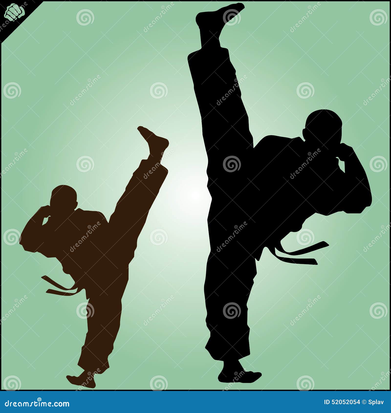 Karate. Taekwon-do. Kung-fu. High Kick. Martial Arts. Vector. Stock ...