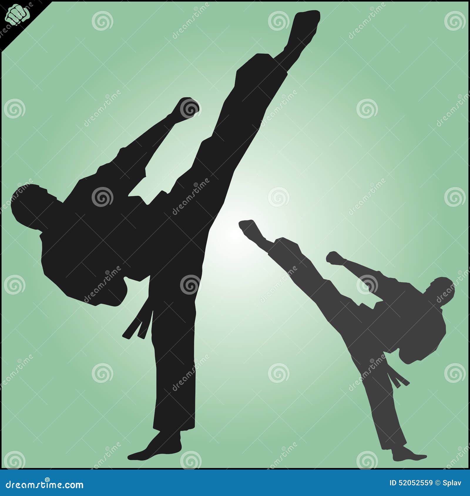 Karate. Taekwon-do. Kung-fu. High Kick. Martial Arts. Vector. Stock ...
