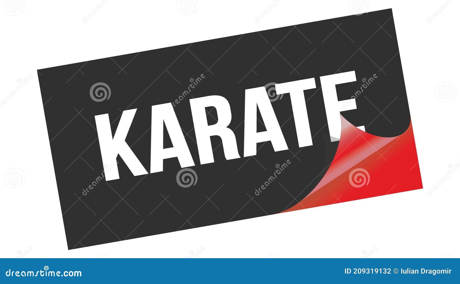 KARATE Text on Black Red Sticker Stamp Stock Illustration ...