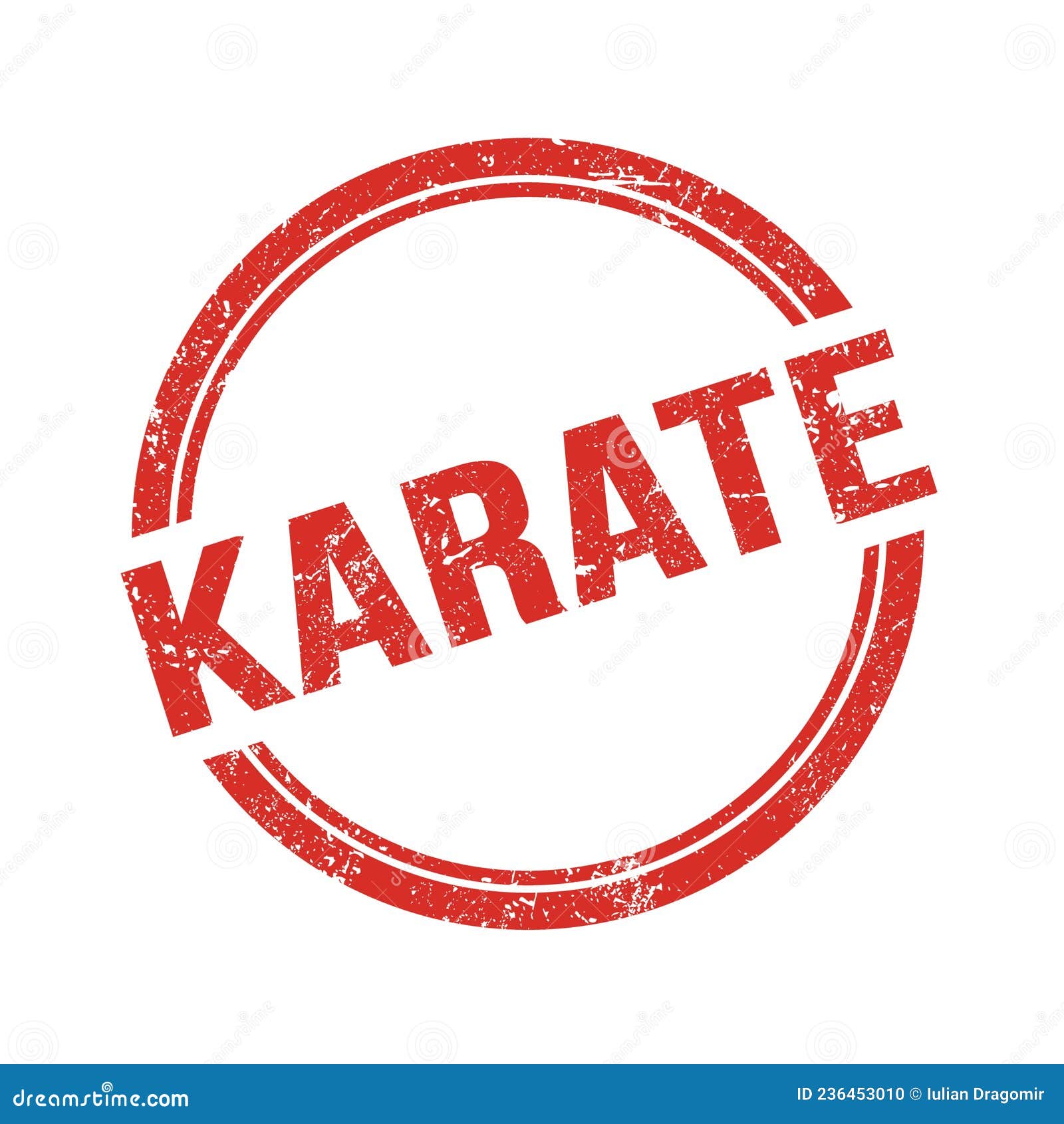 KARATE Text Written on Red Grungy Round Stamp Stock Illustration ...