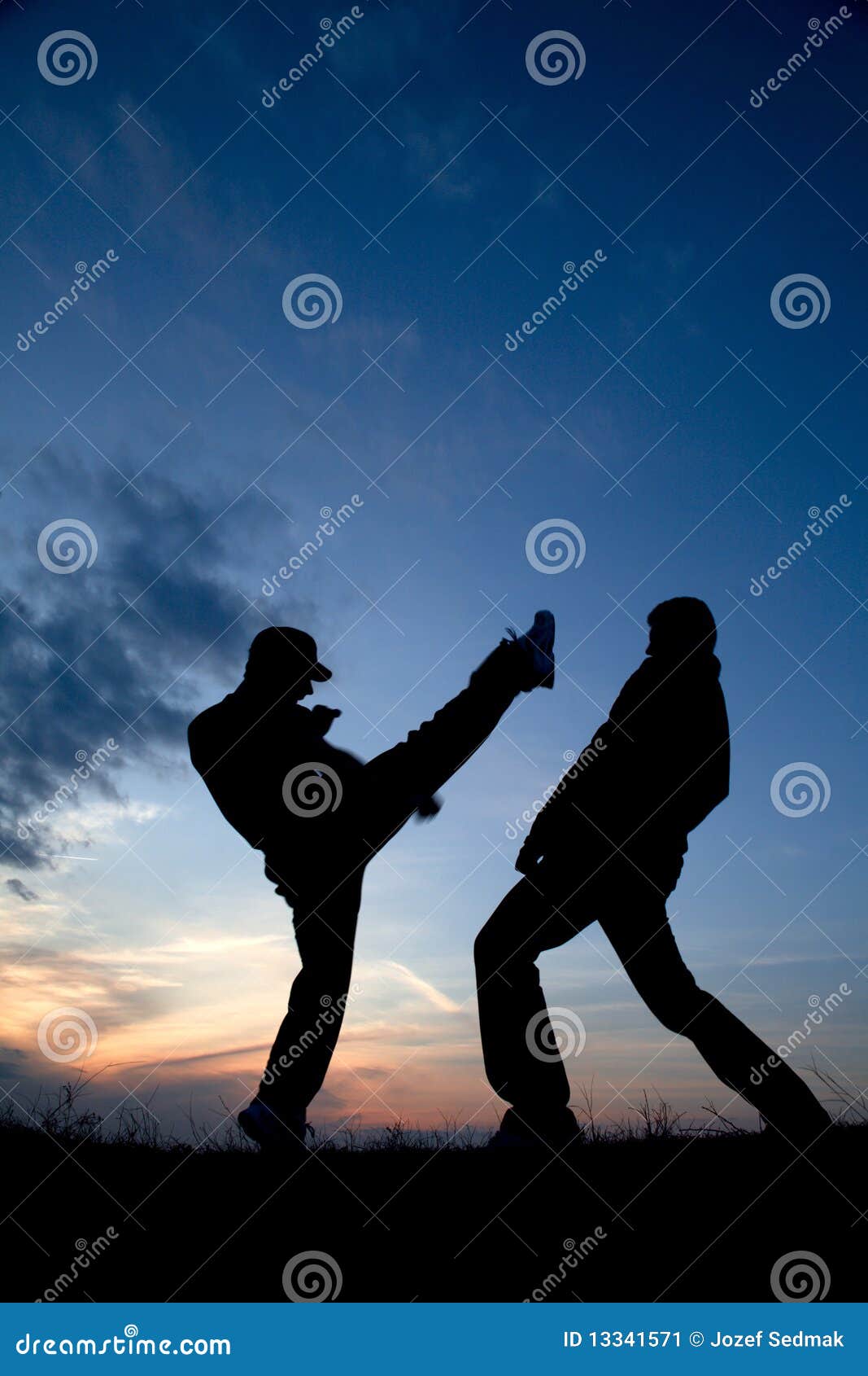 Karate training by sunset stock image. Image of evening - 13341571