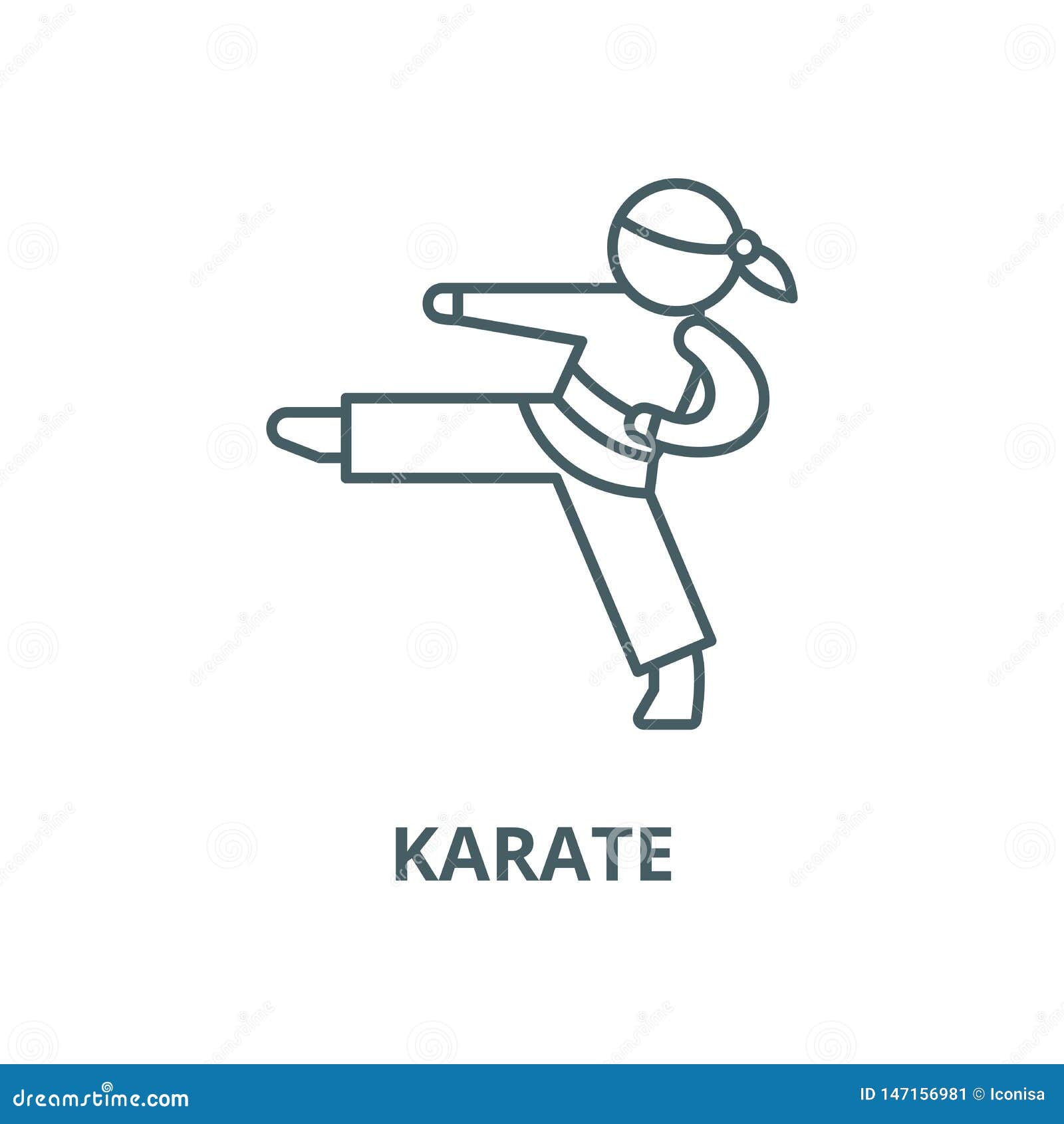 Karate Vector Line Icon, Linear Concept, Outline Sign, Symbol Stock ...