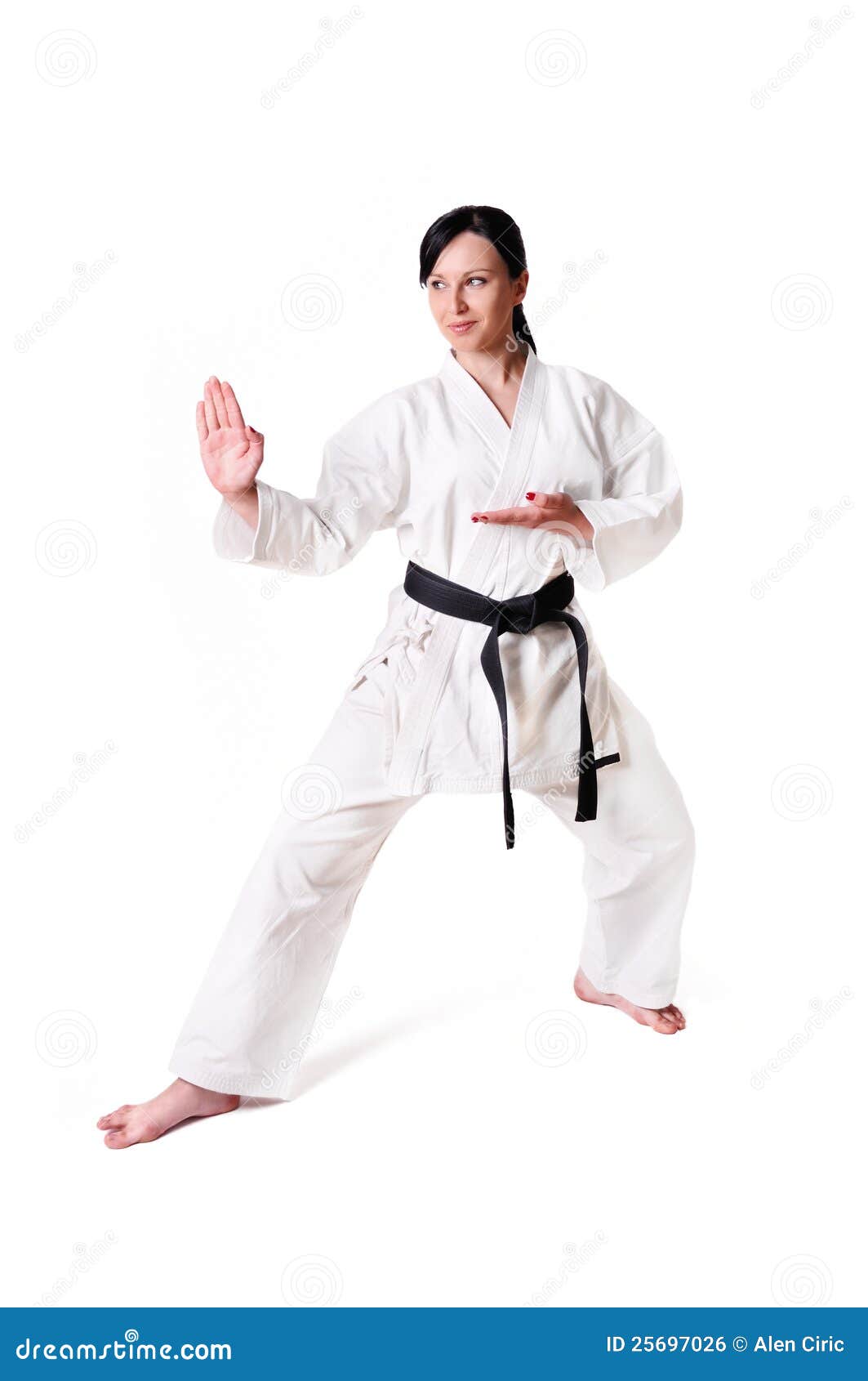 Karate woman posing stock photo. Image of karate, hands - 25697026