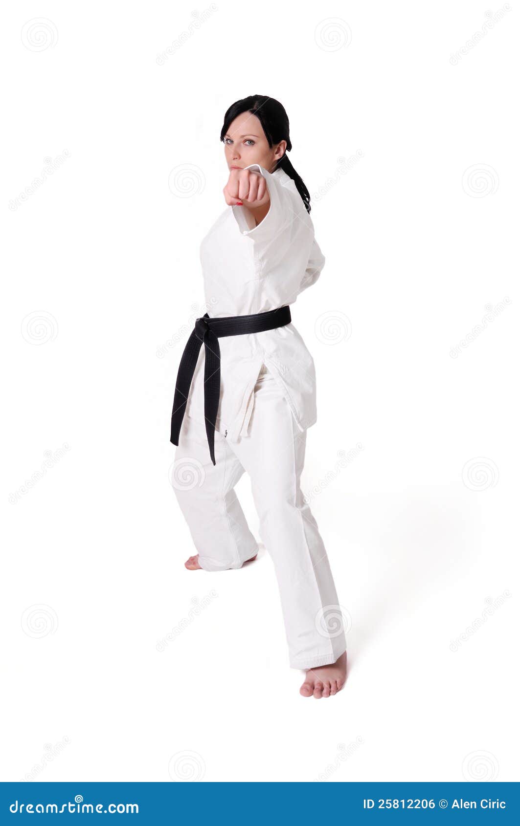 Karate Woman In Basic Karate Pose Stock Photography | CartoonDealer.com ...