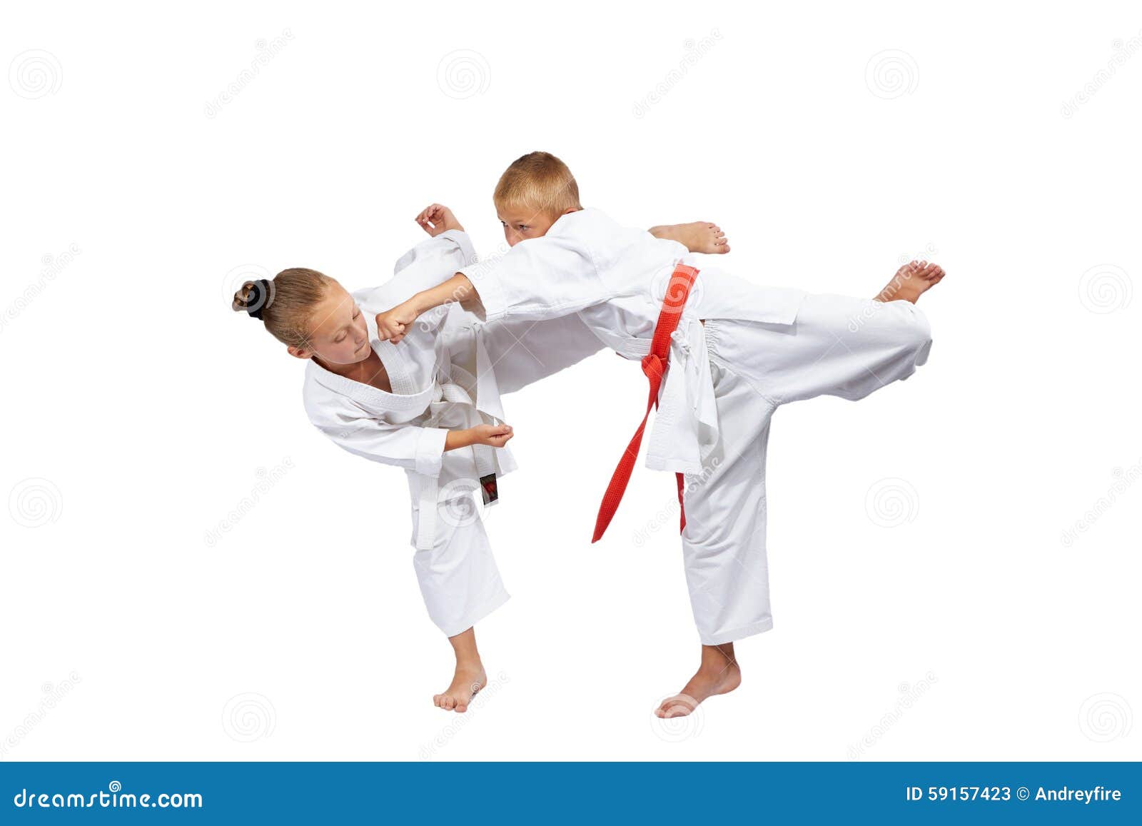 In Karategi Athletes Sit In A Karate Pose Stock Image | CartoonDealer ...