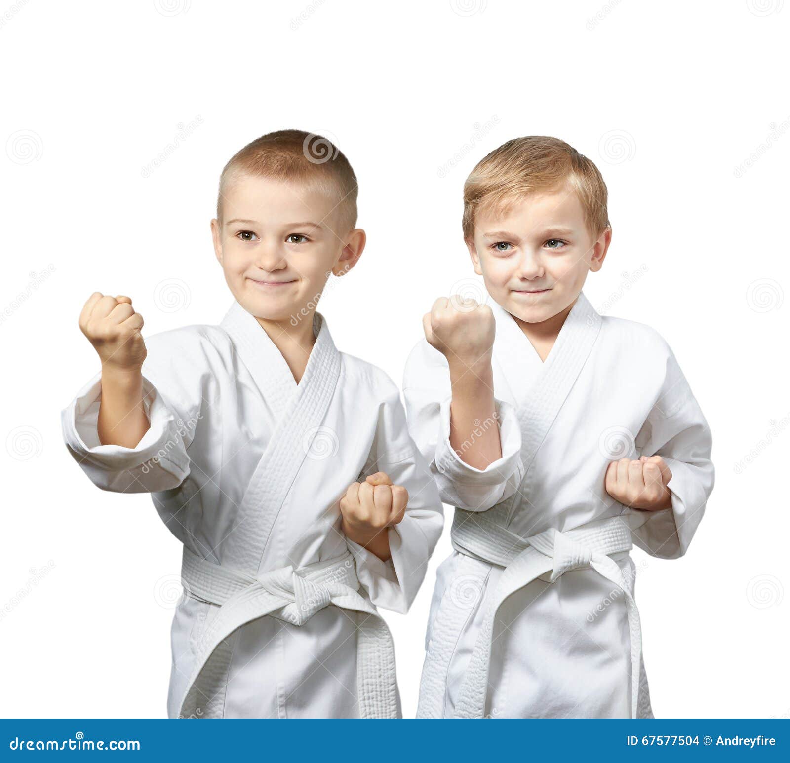 In Karategi Two Young Athlete Standing in the Rack Karate Stock Photo ...