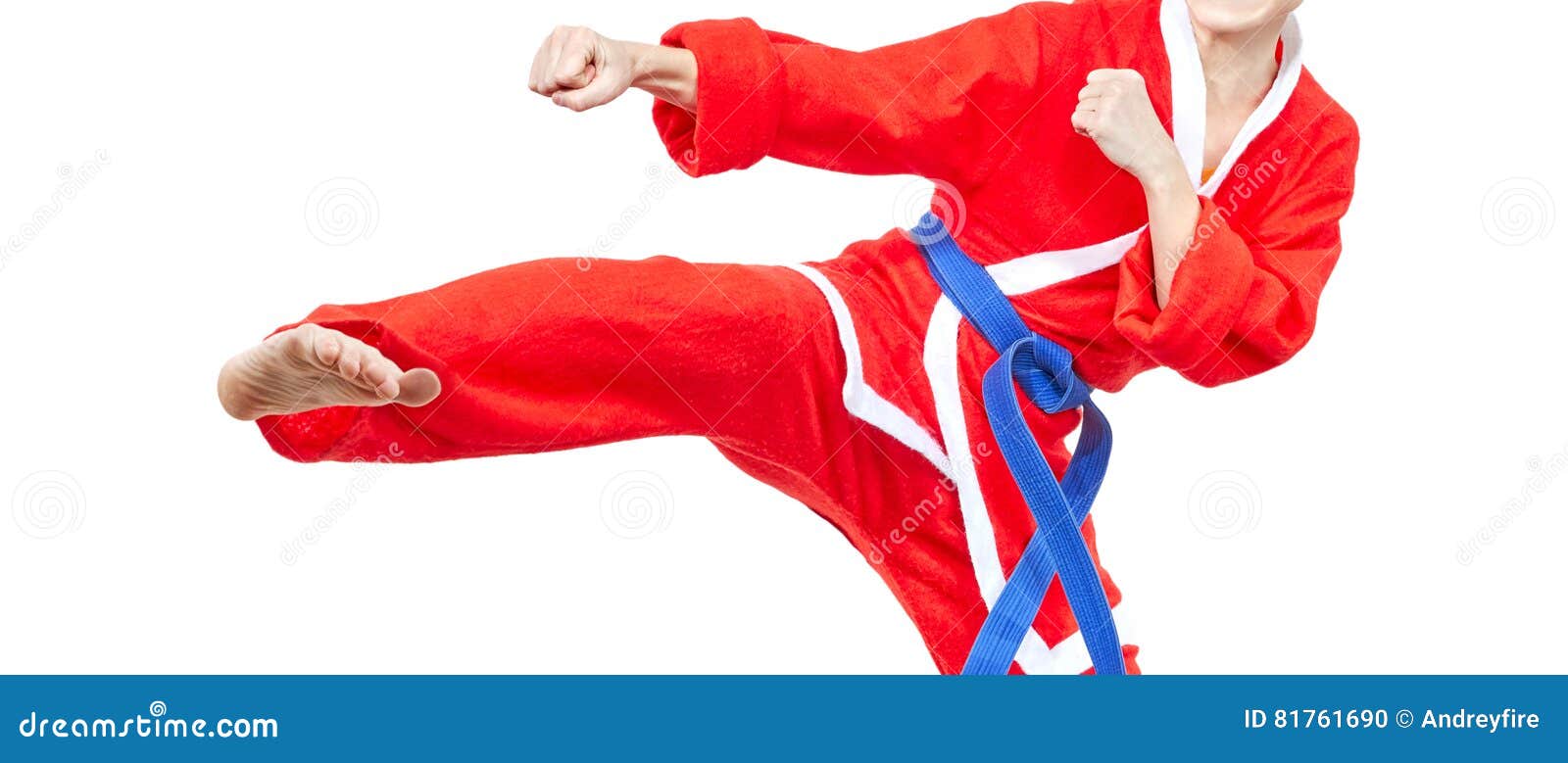 Karateka Boy With Blue Overlays On The Hands Is In The Rack Karate ...