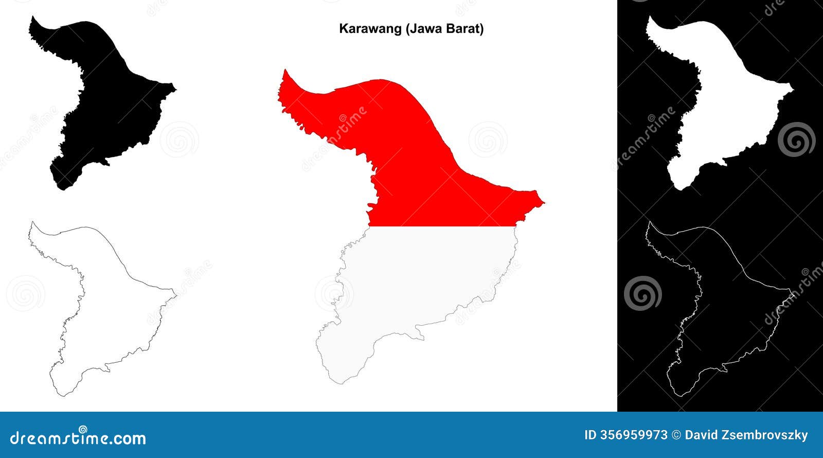 Karawang outline map stock illustration. Illustration of border - 356959973
