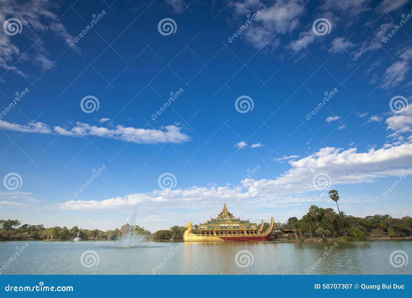 Karaweik palace in Yangon stock image. Image of asia - 50707307