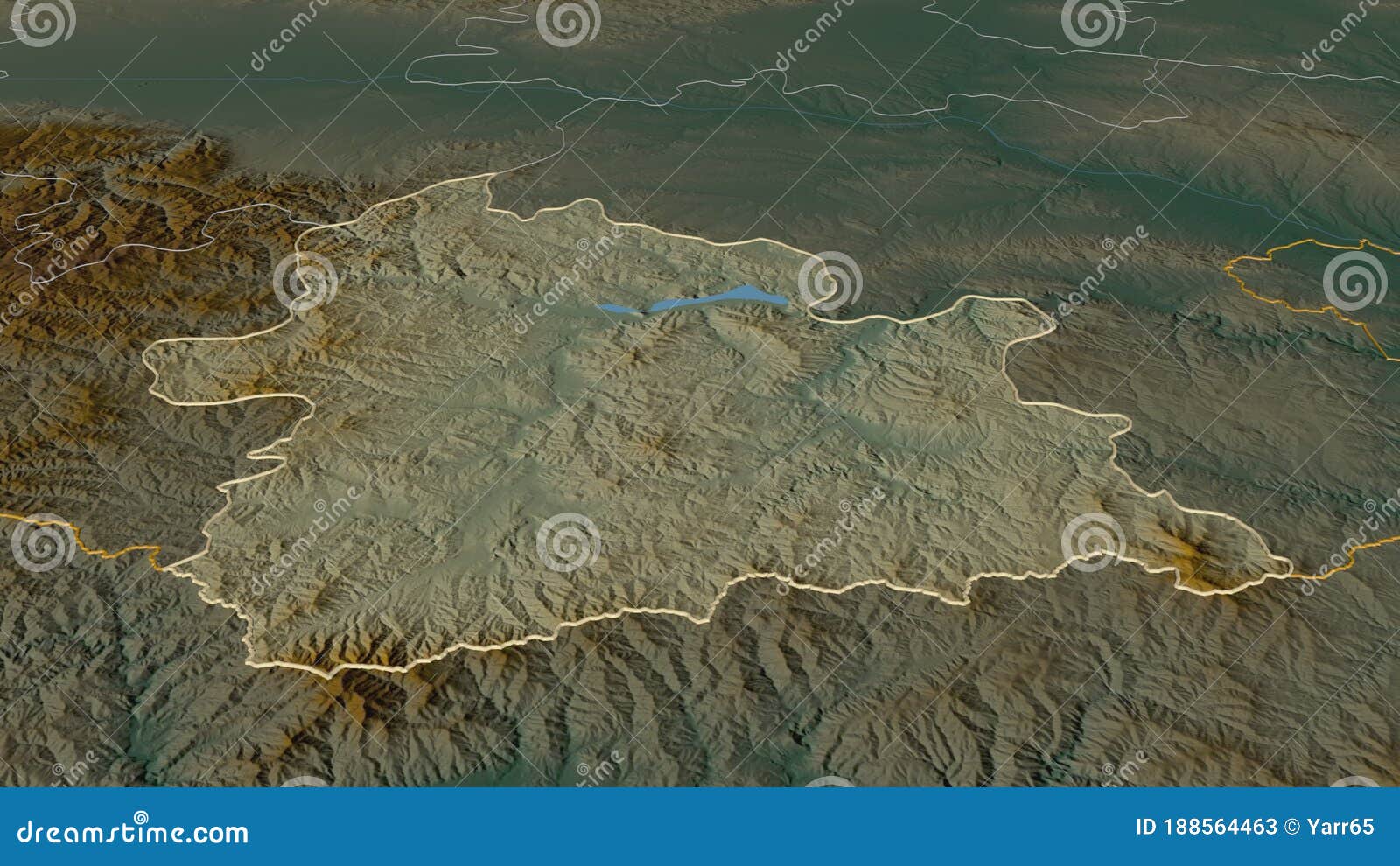 Kardzhali, Bulgaria - Outlined. Relief Stock Illustration ...
