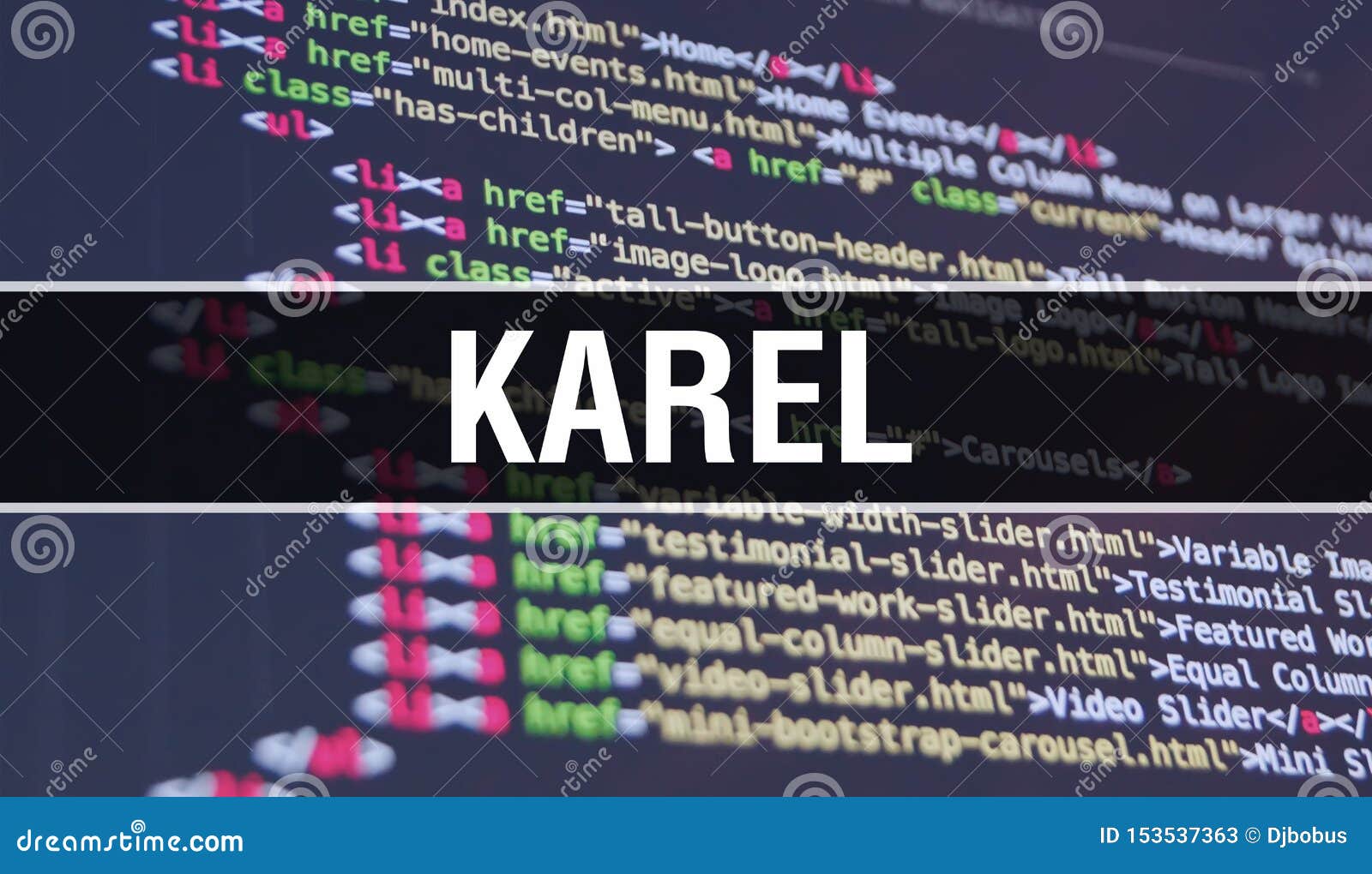 Karel Concept Illustration Using Code for Developing Programs and App. Karel Website Code with ...