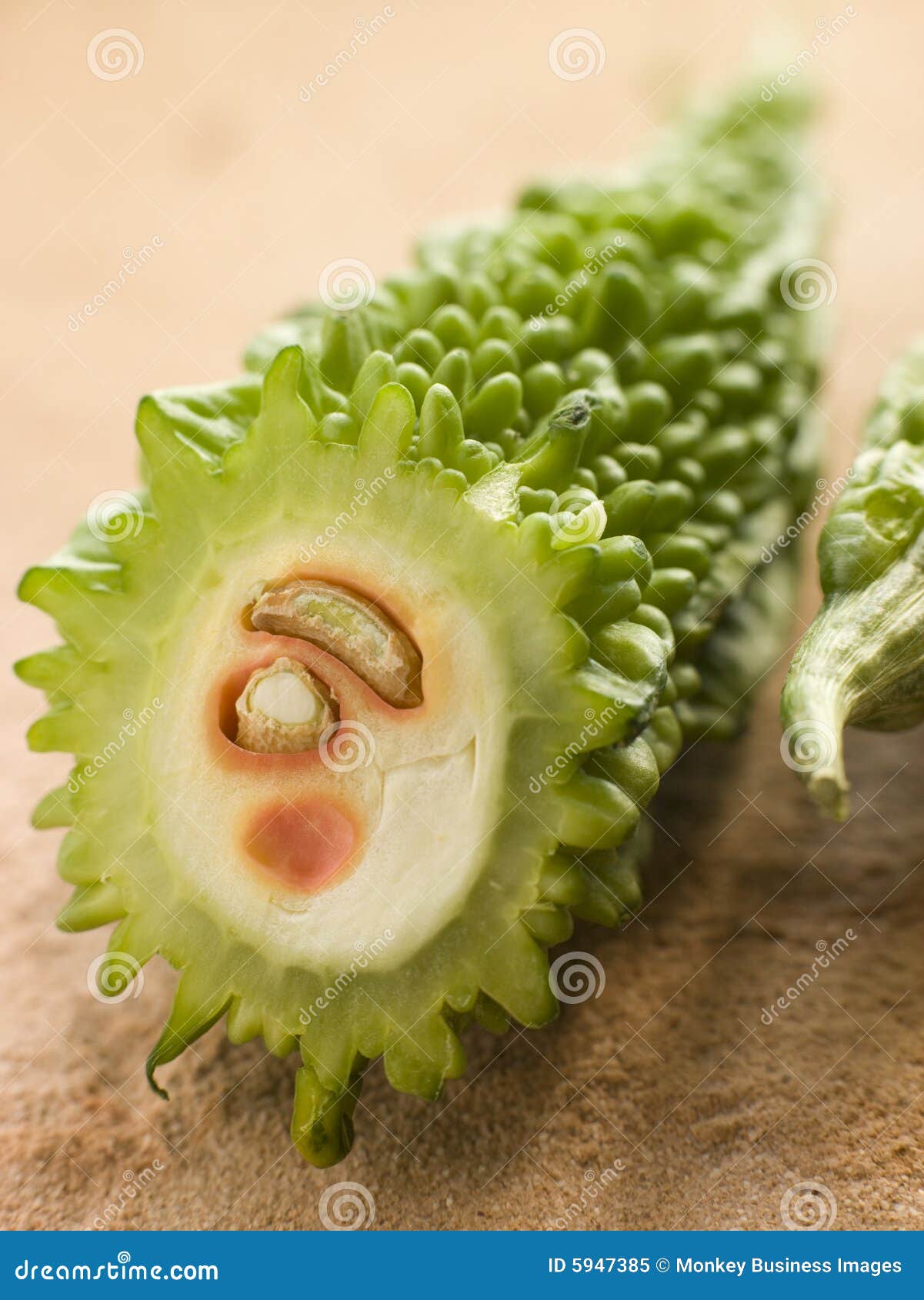 A Karela cut in half stock image. Image of interior, cookery - 5947385