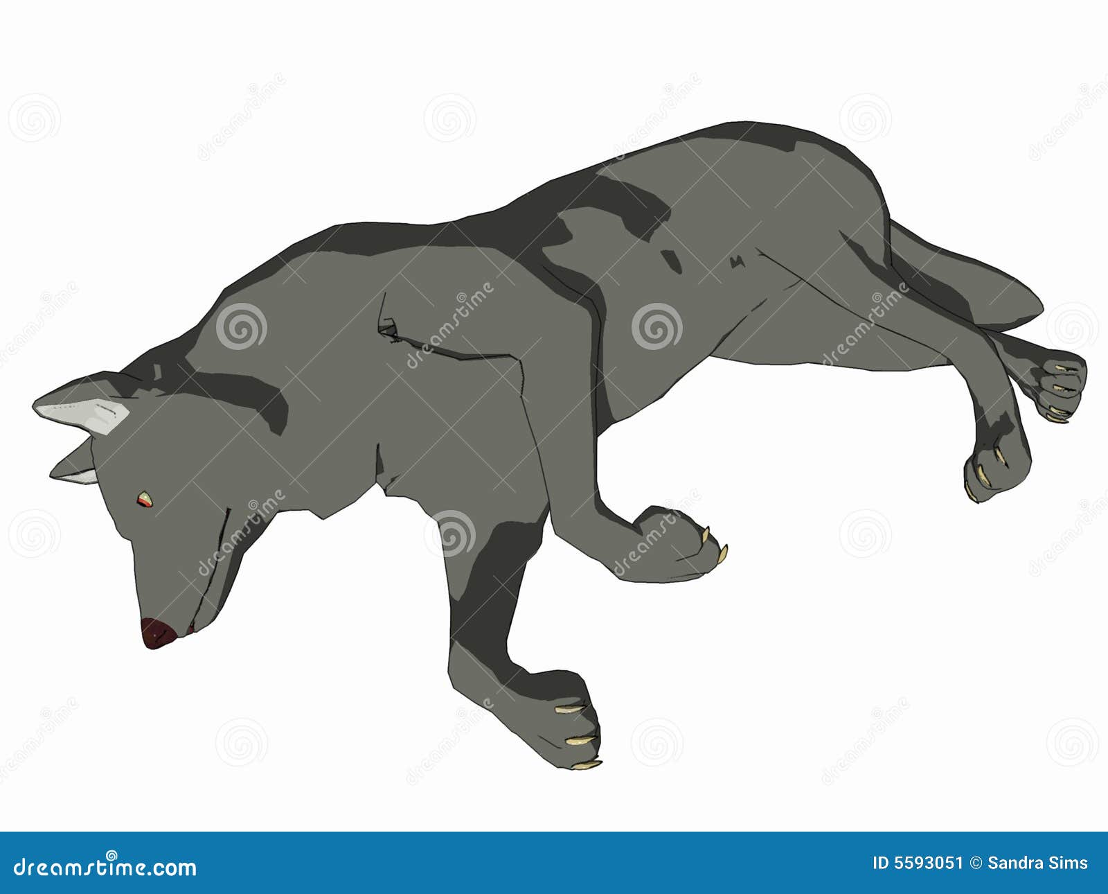 Karikatur-Art Wolf Laying Down Stock Abbildung - Illustration von wildnis, festgelegt: 5593051