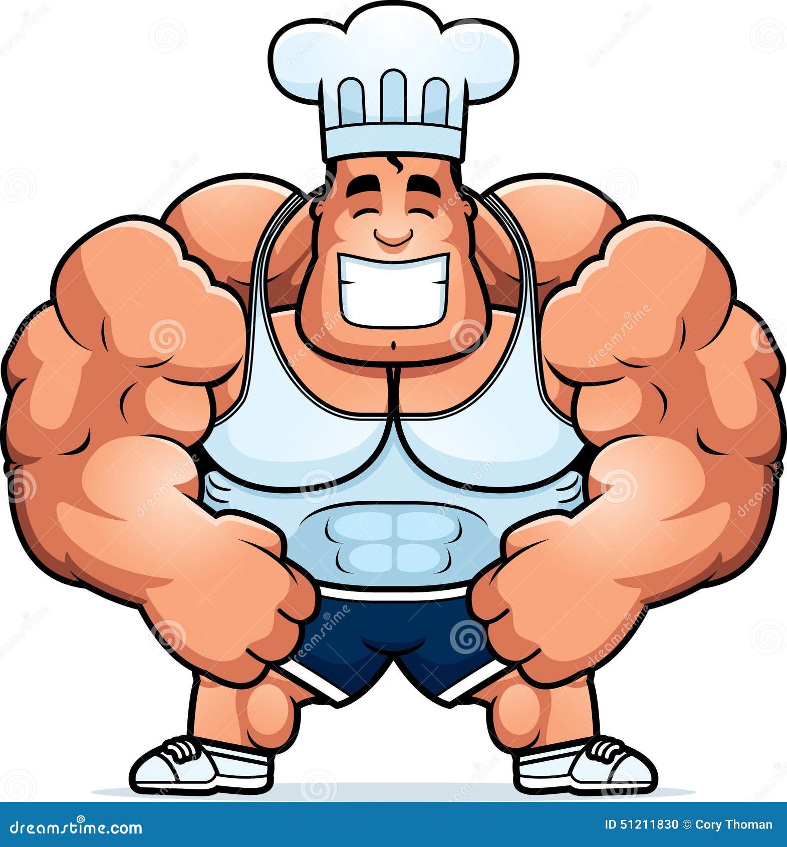 Karikatur-Bodybuilding-Chef Vektor Abbildung - Illustration von chef ...