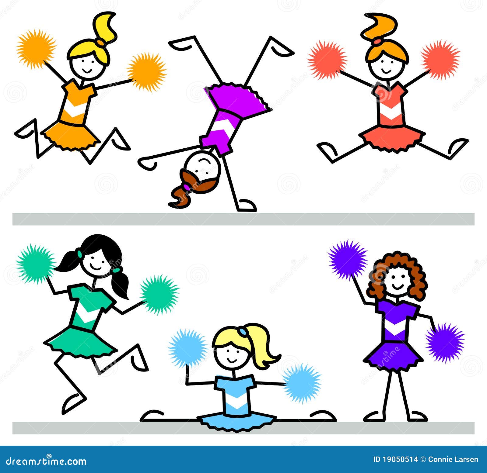 Karikatur-Cheerleader-Kinder Vektor Abbildung - Illustration von ...