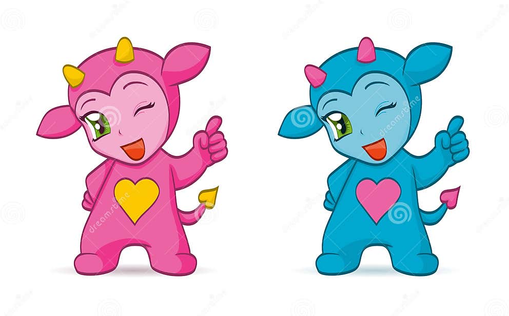 Karikatur chibi Kobolde vektor abbildung. Illustration von dämon - 32262653