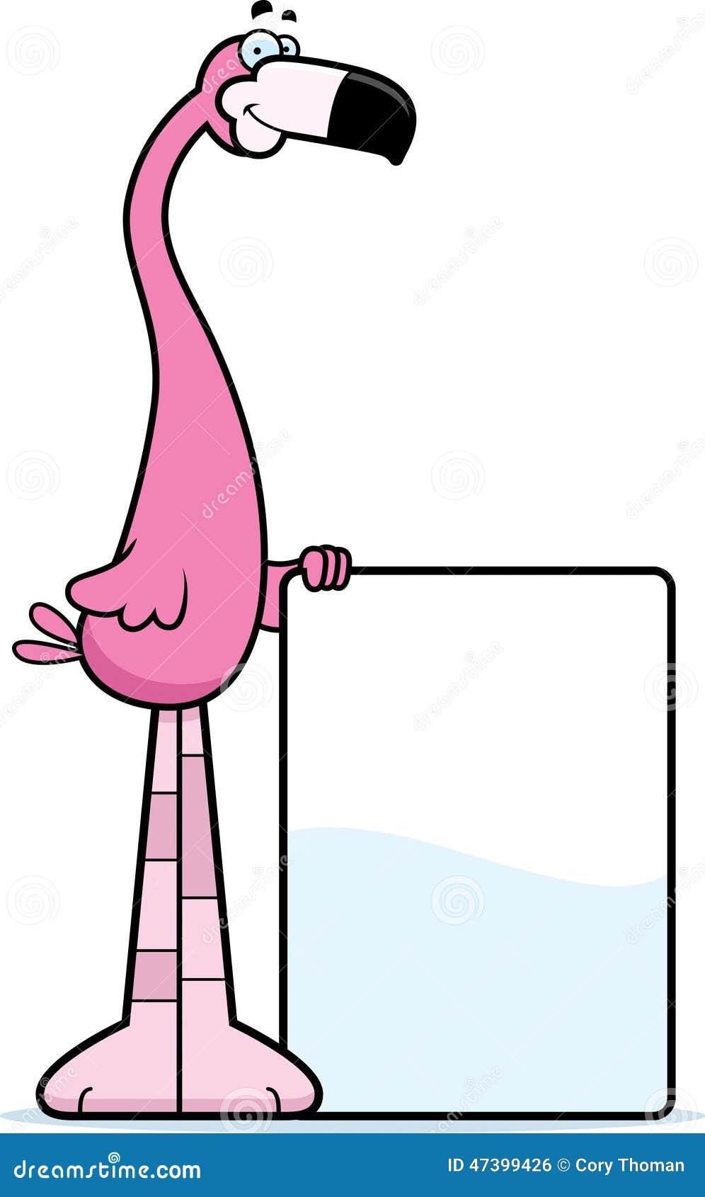 Karikatur-Flamingo-Zeichen vektor abbildung. Illustration von flügel ...