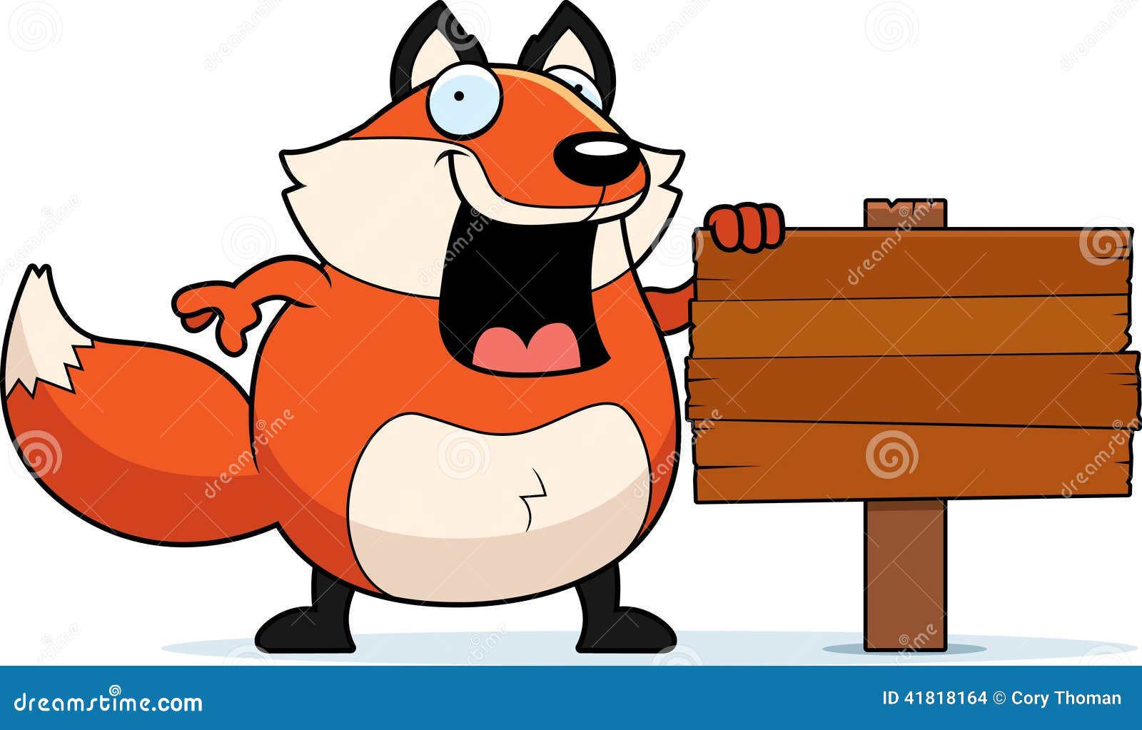 Karikatur Fox-Zeichen vektor abbildung. Illustration von welpe - 41818164