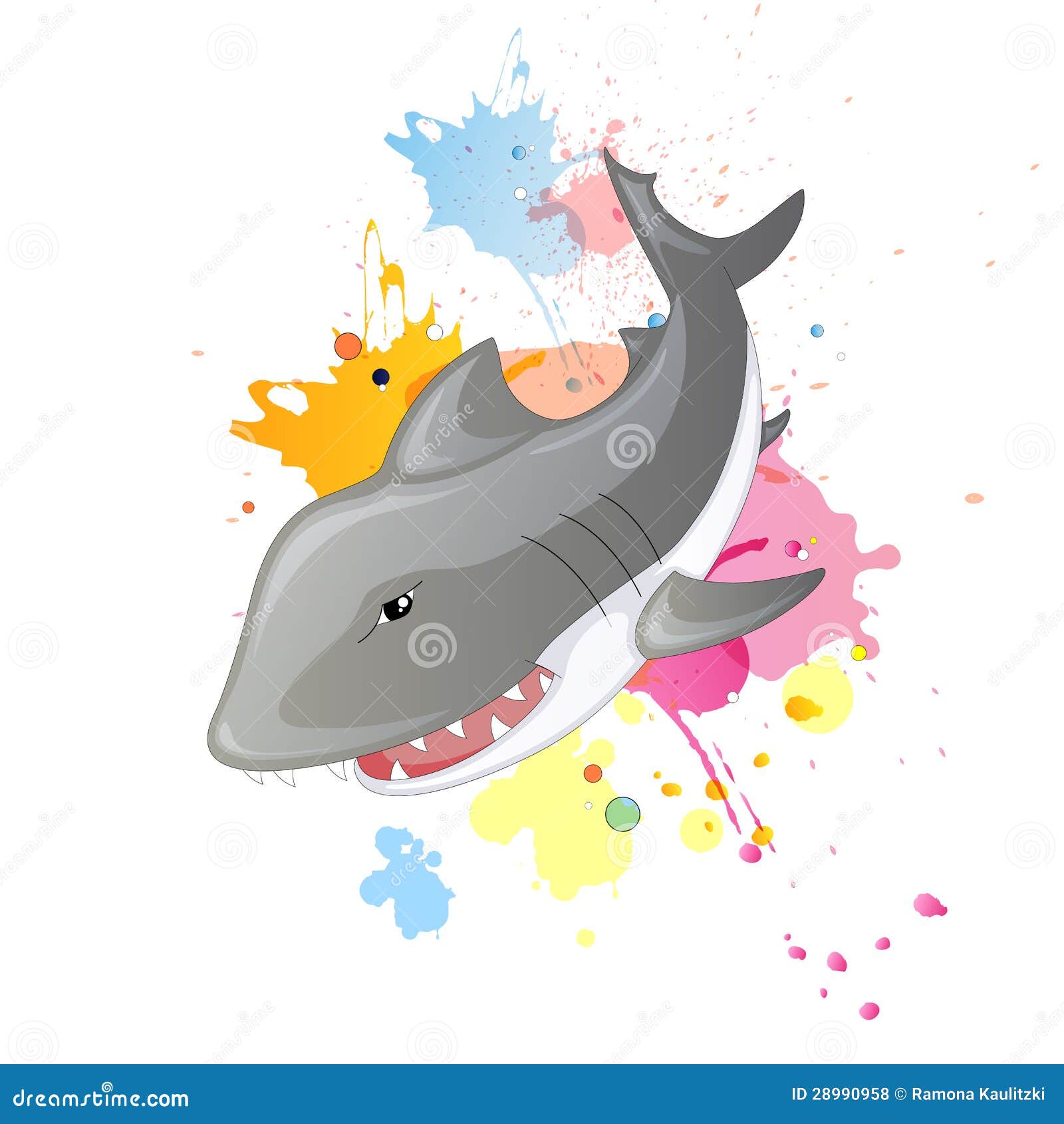 Karikatur-Haifisch stock abbildung. Illustration von zeichen - 28990958