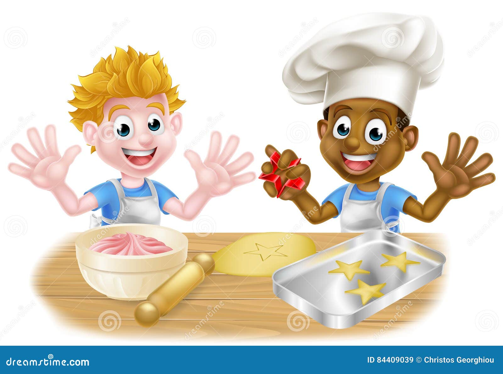 Karikatur-Jungen, Die Kuchen Backen Vektor Abbildung - Illustration von ...