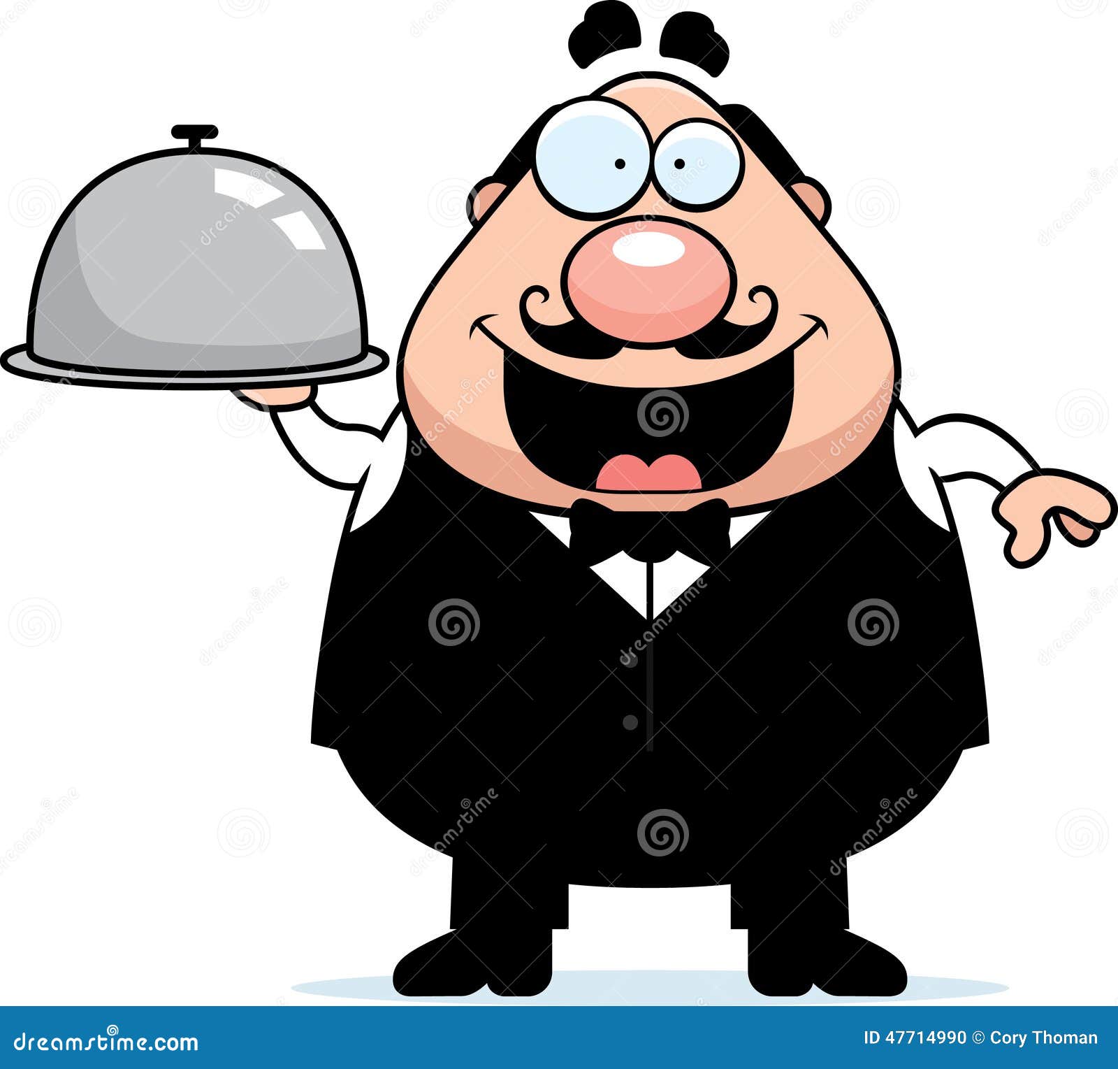 Karikatur-Kellner Tray vektor abbildung. Illustration von teller - 47714990