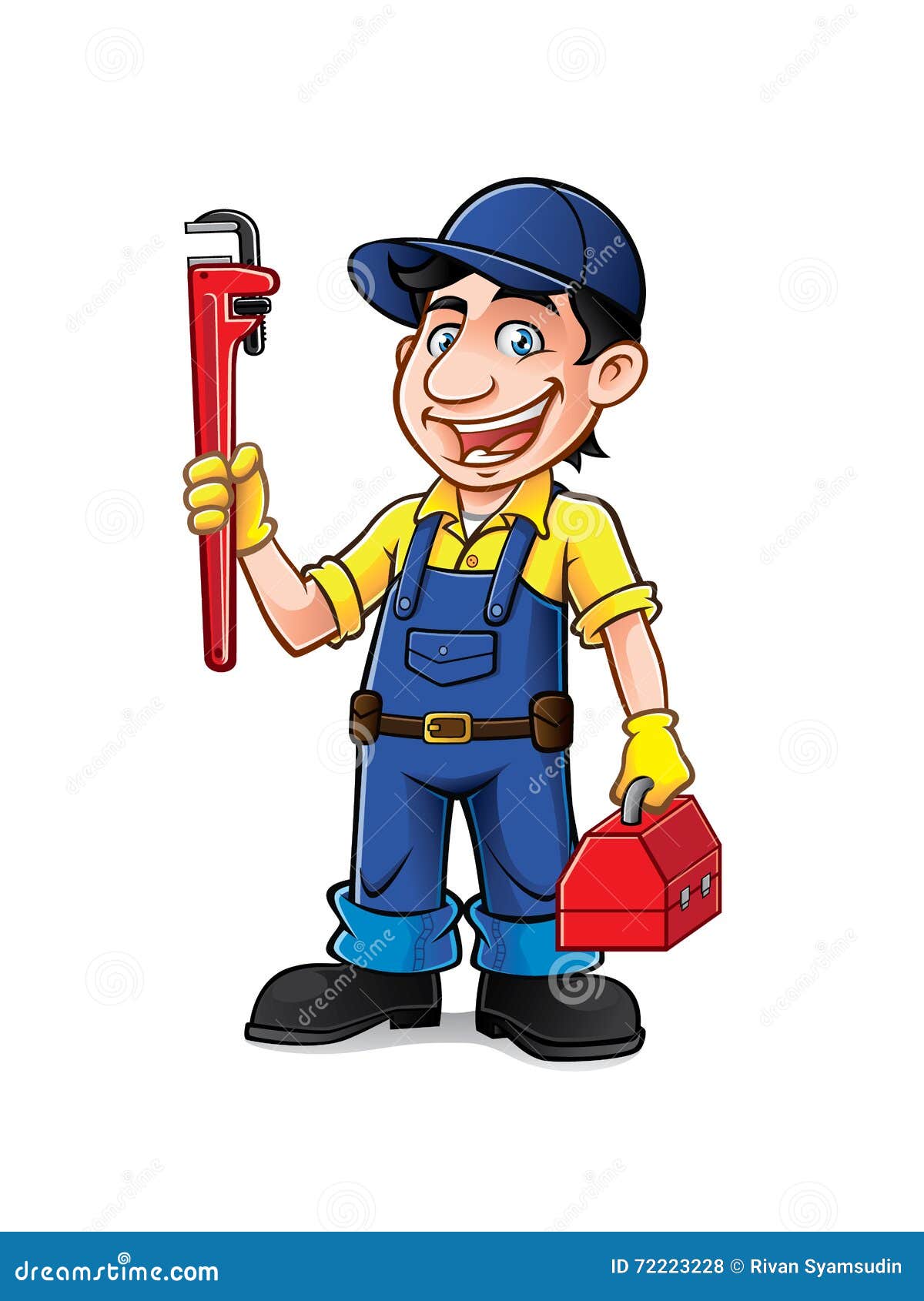 Karikatur-Klempner Standing Vektor Abbildung - Illustration von aufgabe ...