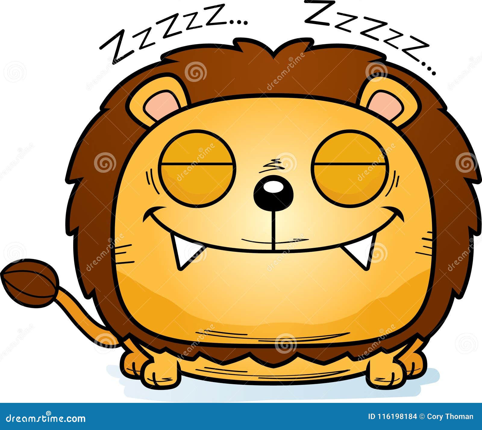 Karikatur Lion Cub Napping vektor abbildung. Illustration von tier ...