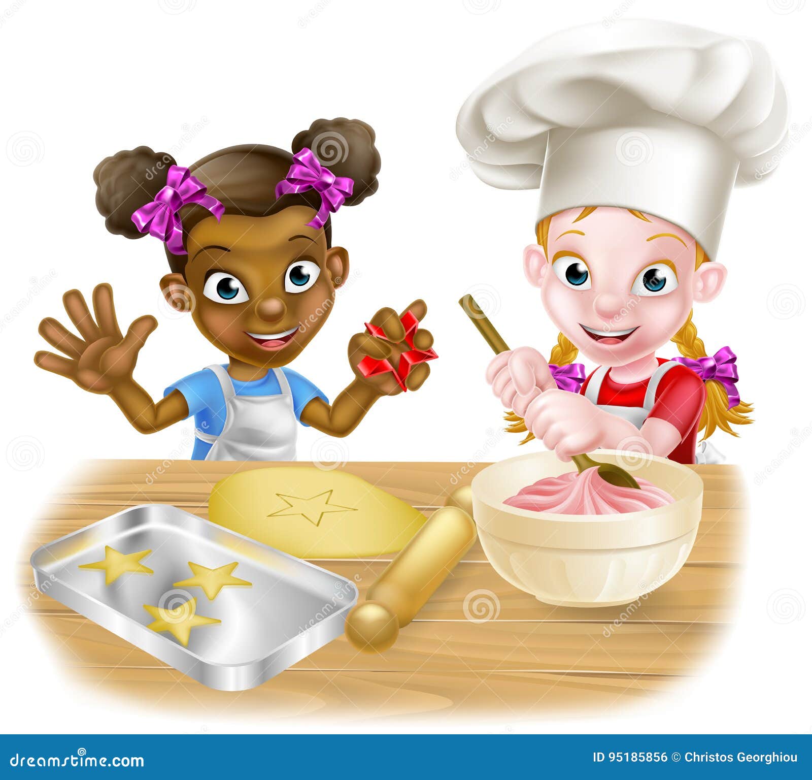 Karikatur-Mädchen-Backen vektor abbildung. Illustration von afro - 95185856