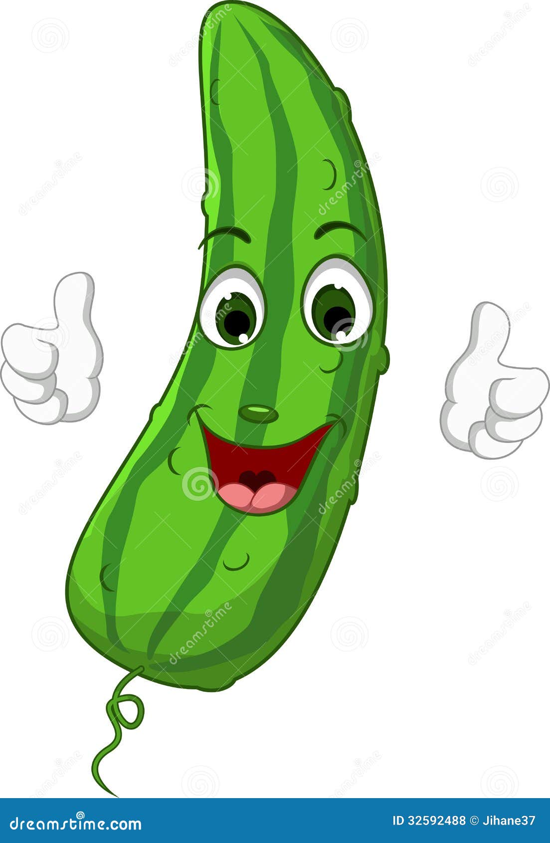 Karikatur-nette Gurke, Die Daumen Aufgibt Stock Abbildung ...