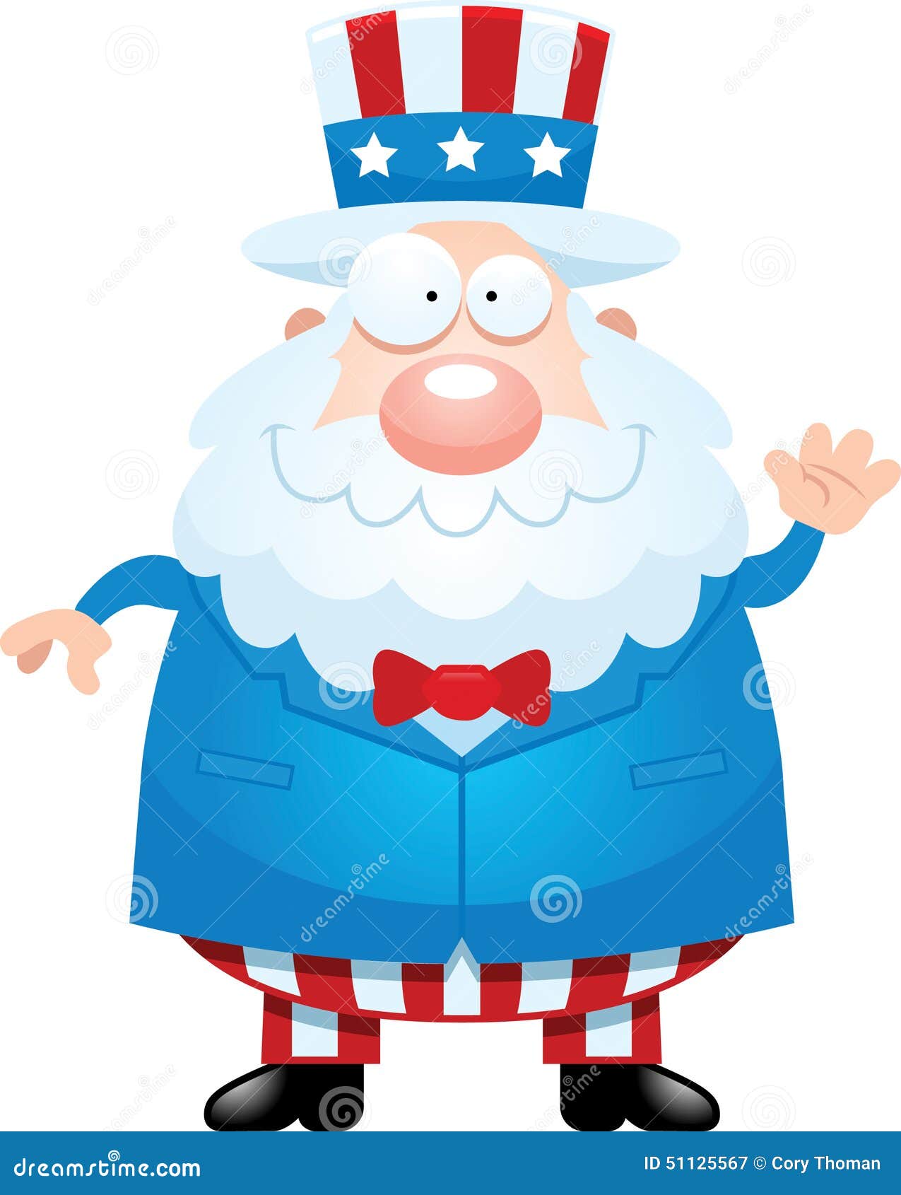 Karikatur-Onkel Sam Waving vektor abbildung. Illustration von clips ...