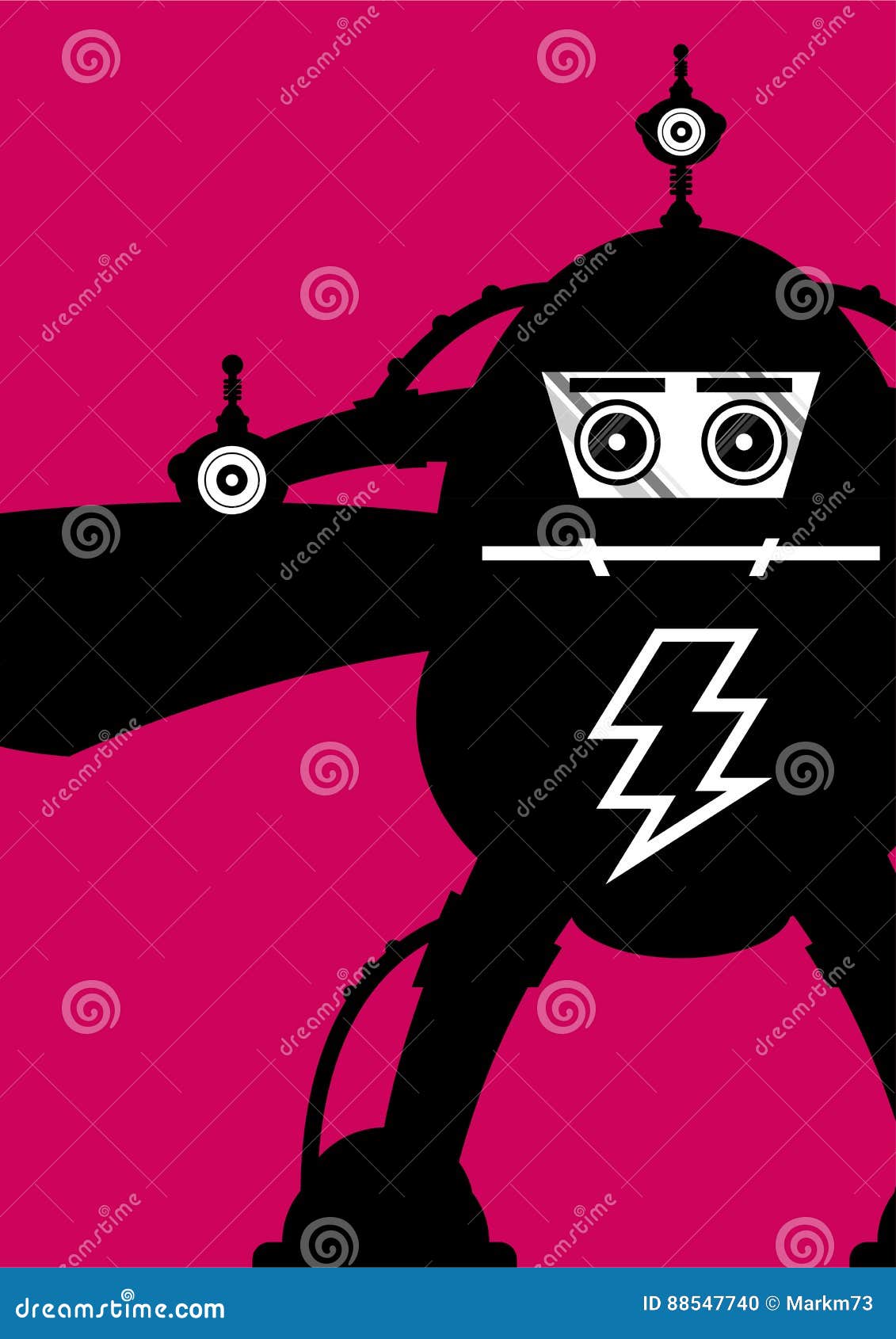 Karikatur-Riese-Roboter vektor abbildung. Illustration von antenne ...