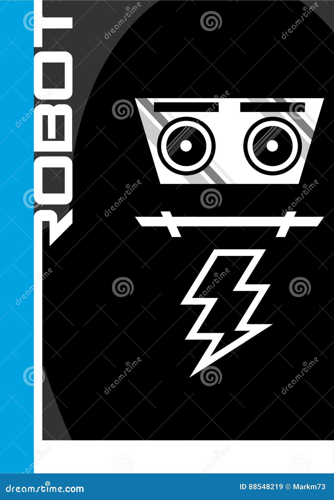 Karikatur-Riese-Roboter vektor abbildung. Illustration von vektor ...