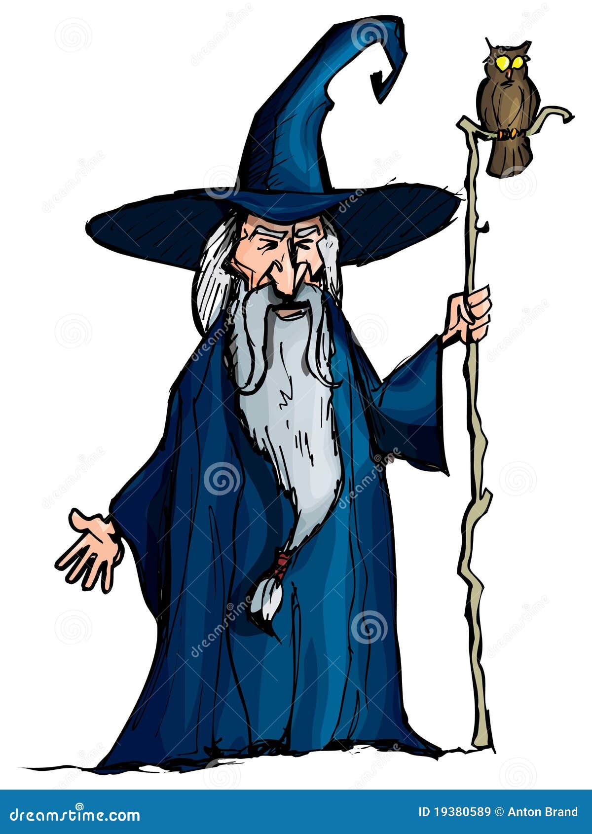 Karikatur-Zauberer Mit Personal Vektor Abbildung - Illustration von ...