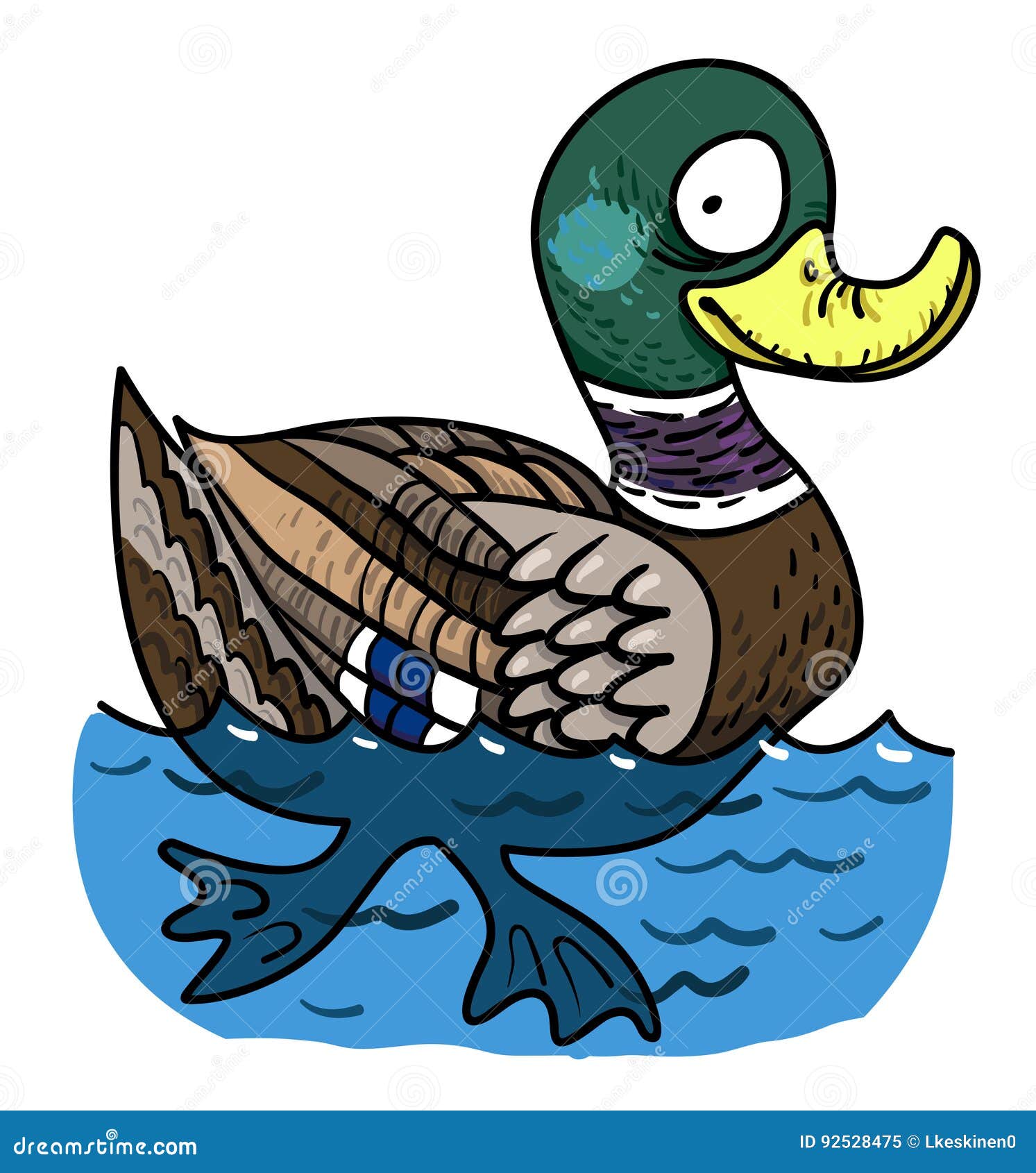Karikaturbild der Ente vektor abbildung. Illustration von gezeichnet ...