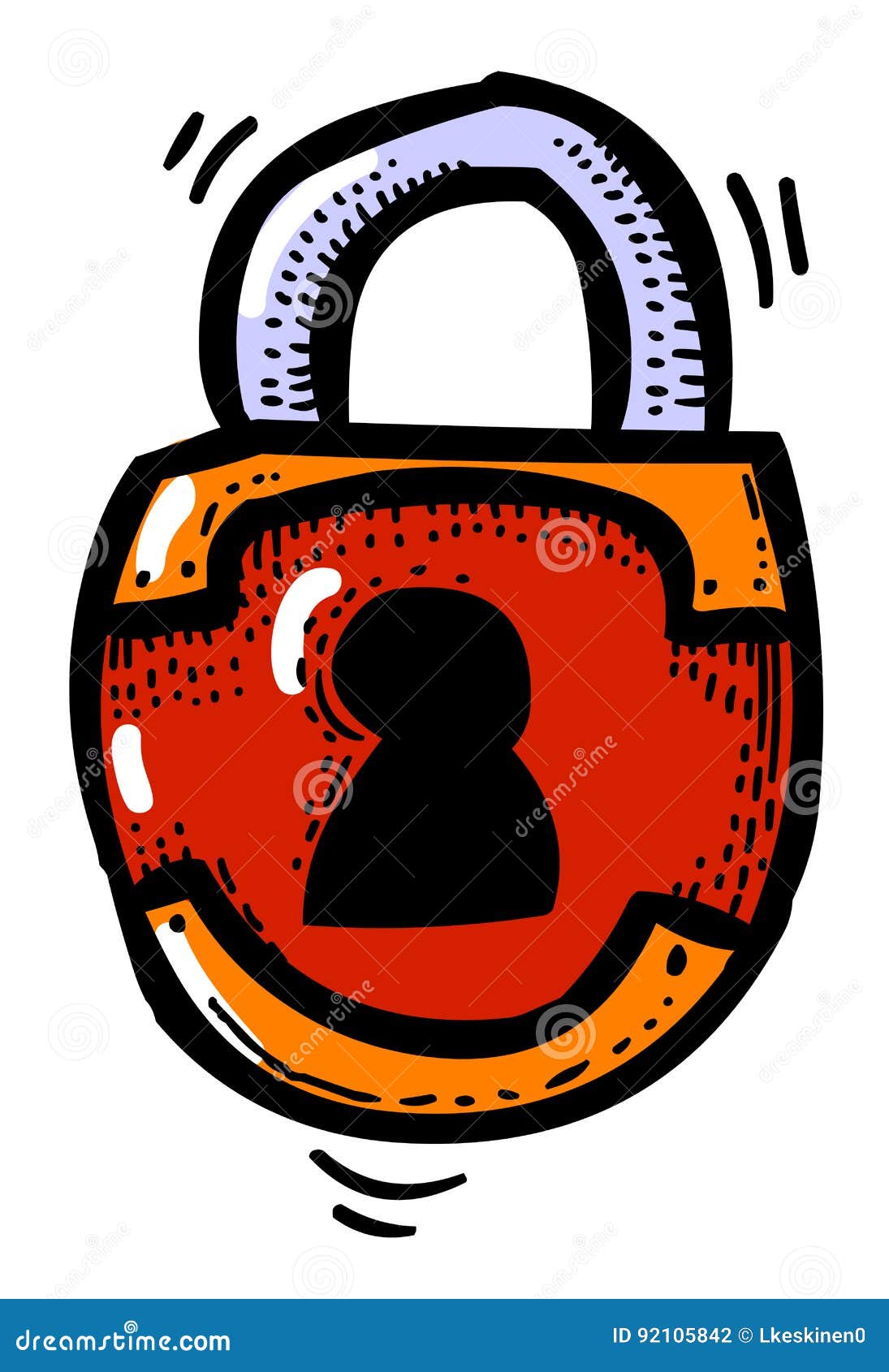 Karikaturbild Der Verschluss-Ikone Sperren Sie Symbol Vektor Abbildung ...