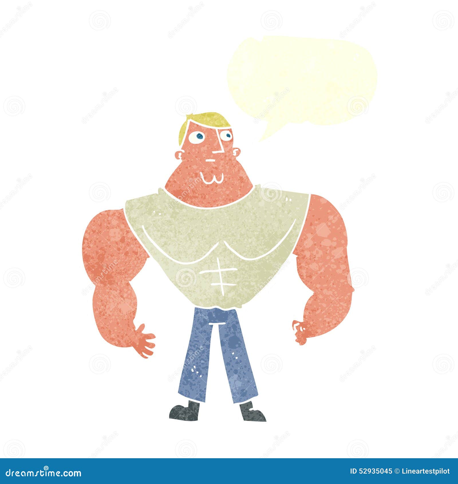 Karikaturbodybuilder Mit Spracheblase Stock Abbildung - Illustration ...