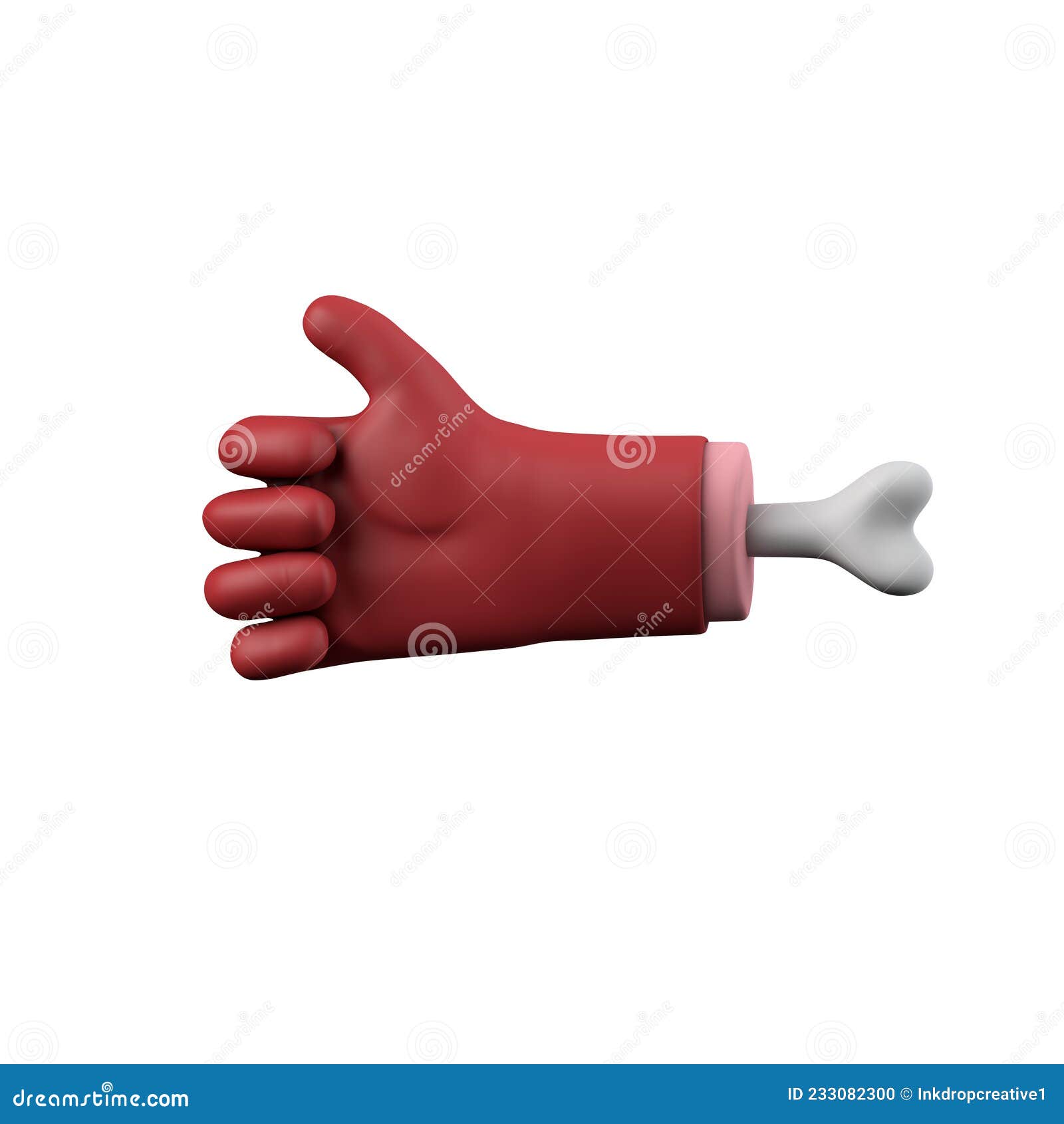 Karikaturenbäumchen Halber Daumen Abgehackt Mit Knochen 3D Rendering ...