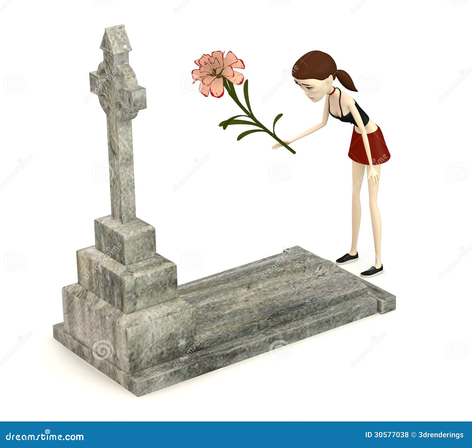 Karikaturmädchen mit Grab stock abbildung. Illustration von frau - 30577038