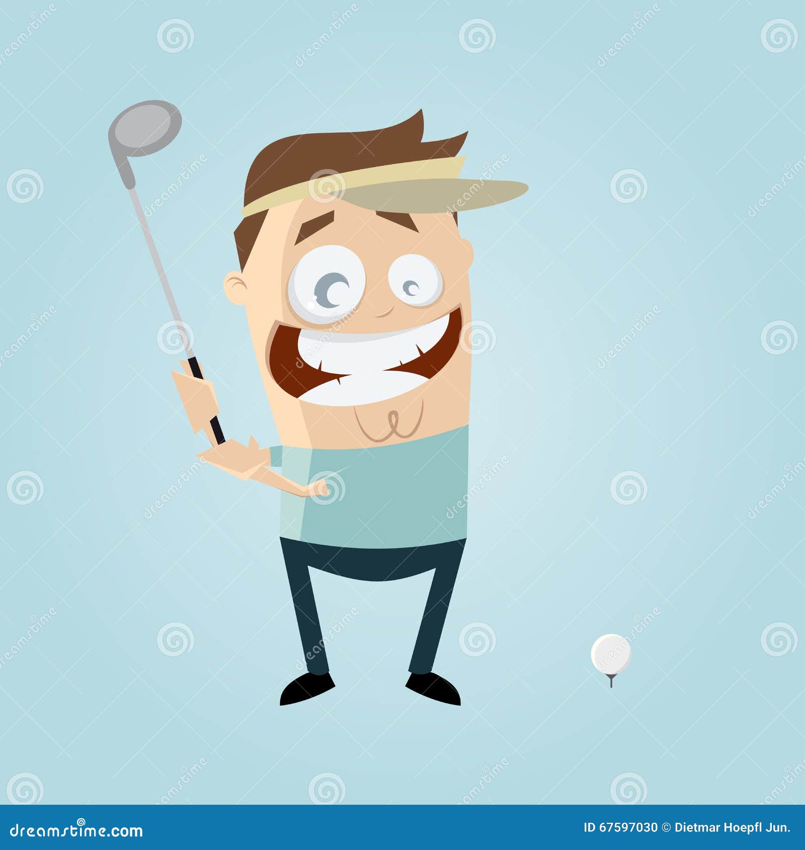 Karikaturmann, Der Golf Spielt Vektor Abbildung - Illustration von ...